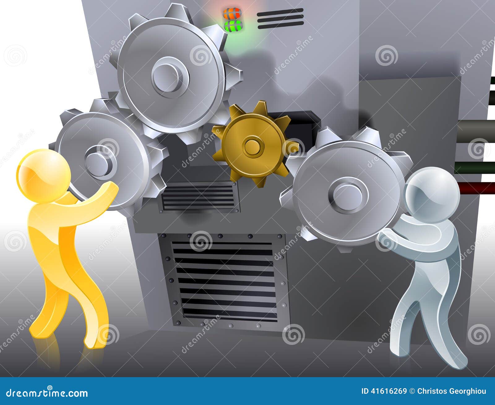 Mascots Setting Machine Cartoon Vector | CartoonDealer.com #41616269