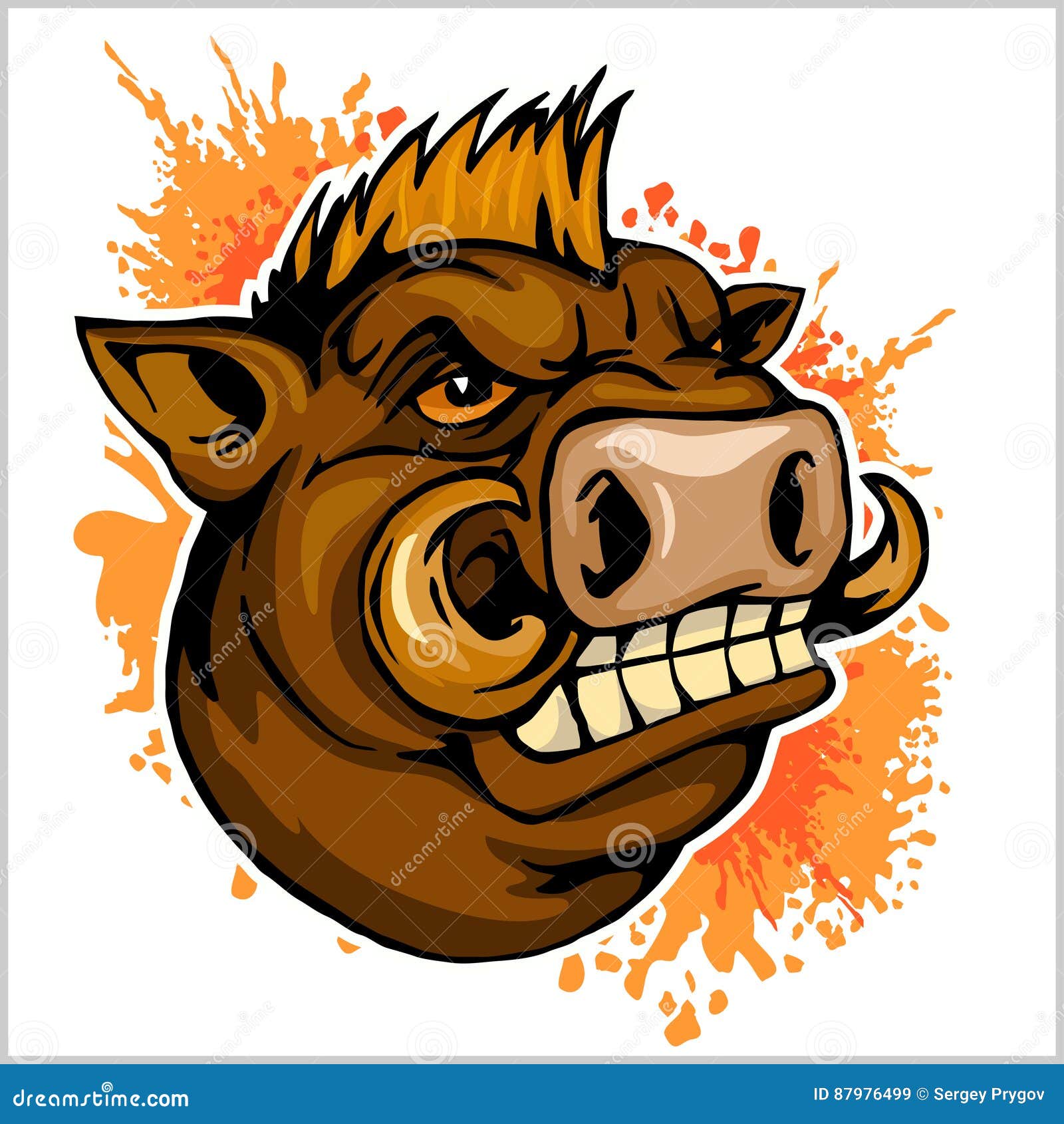 Mascotte Della Testa Del Cinghiale Illustrazione Vettoriale ...