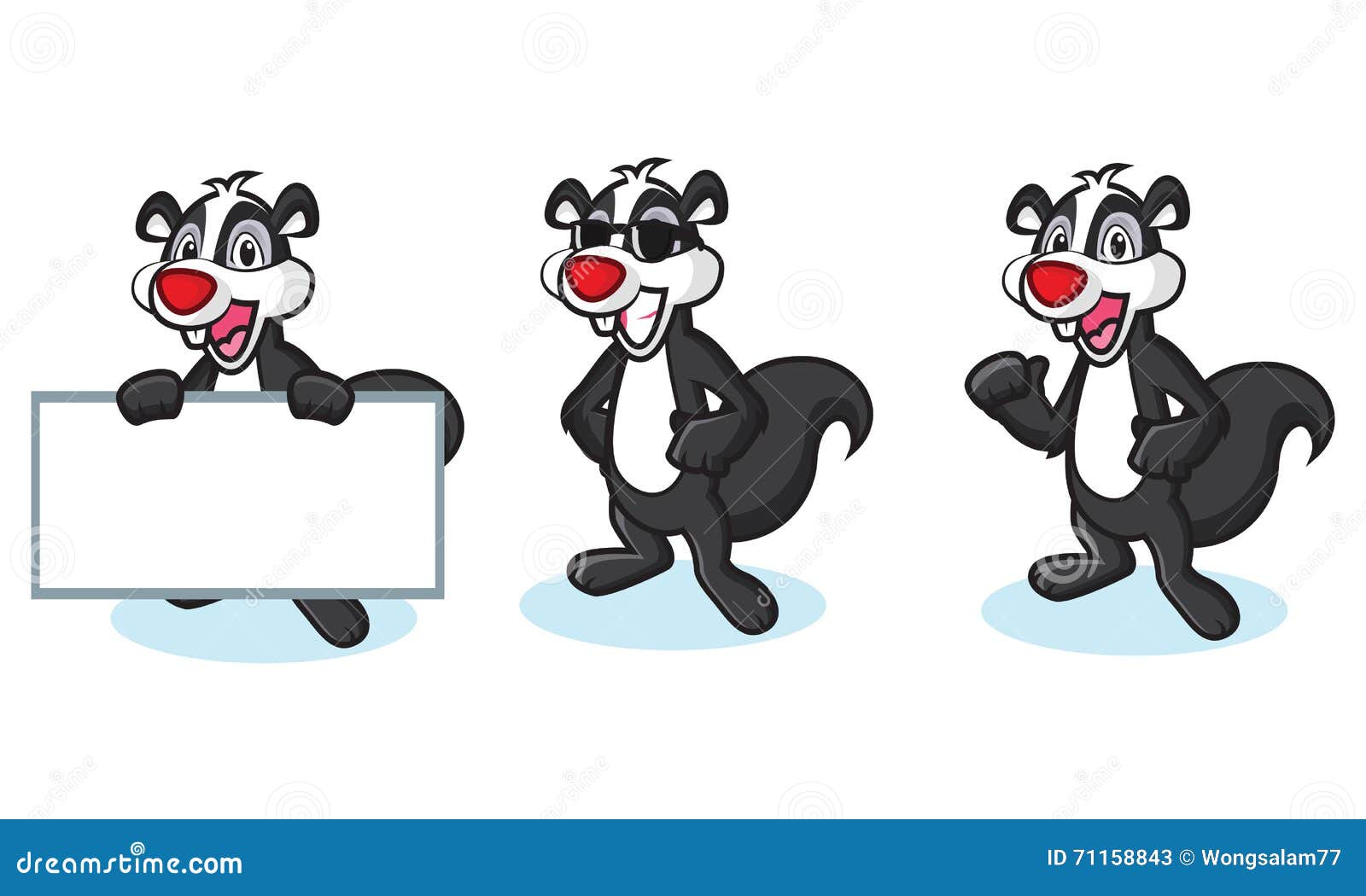 Mascotte Nera Della Puzzola Felice Illustrazione Vettoriale ...