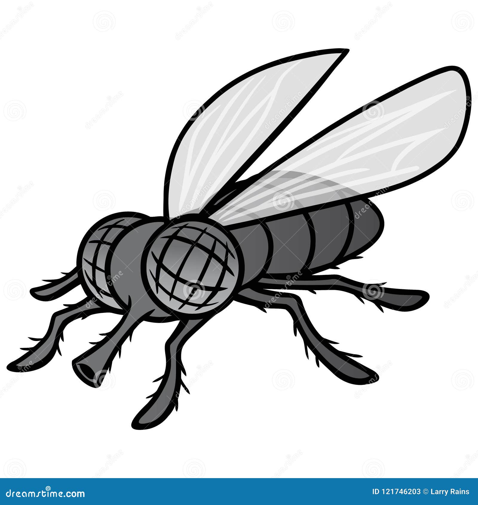 Mascotte Noire Et Blanche De Mouche Illustration de Vecteur ...