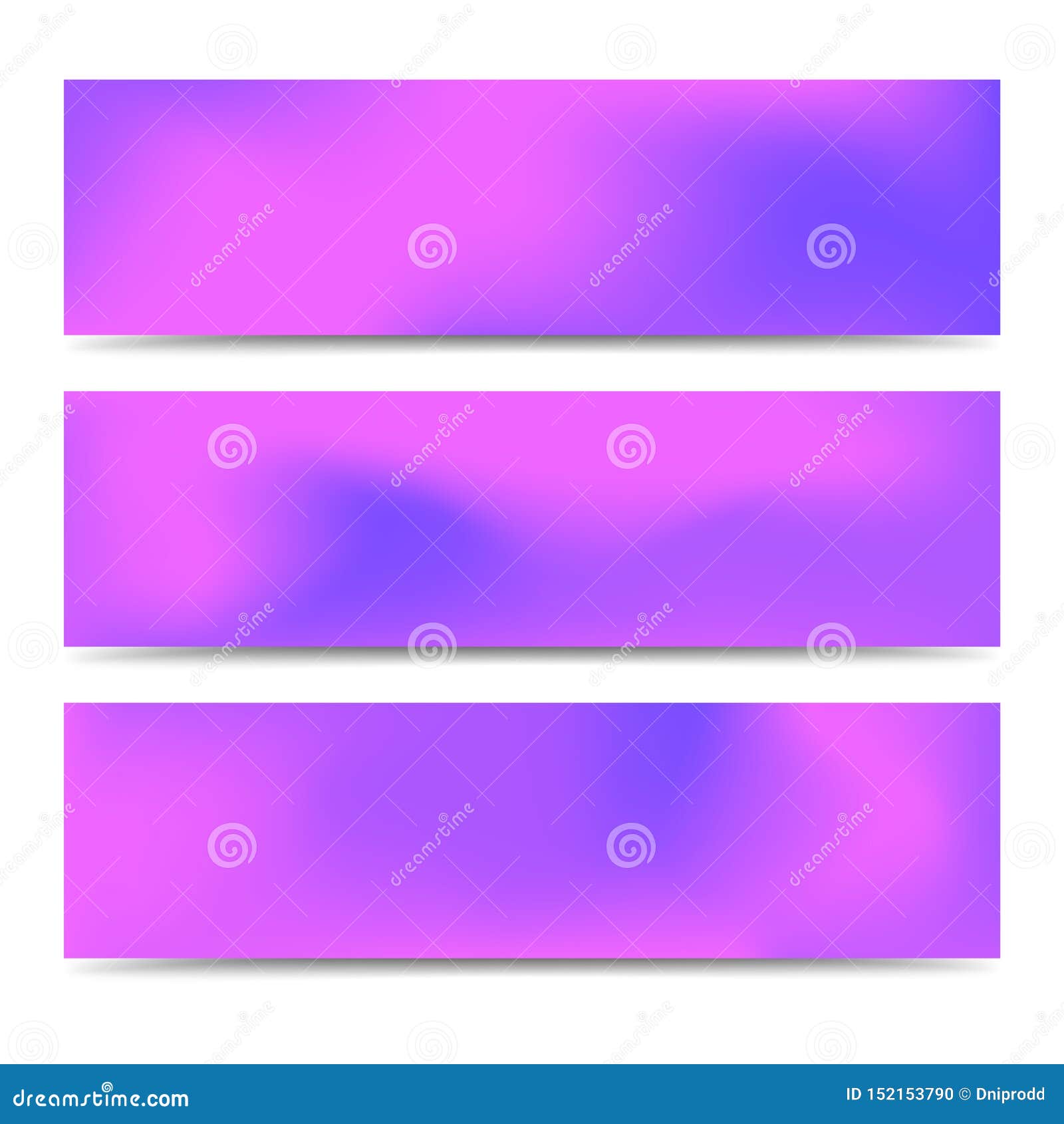 Smooth Abstract Blurred Gradient Pink Banners Set Stock Vector ...