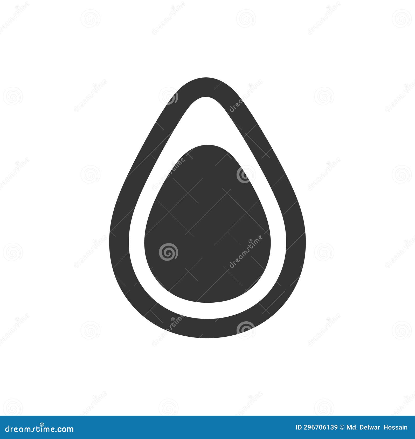 Mashed Avocado Icon stock illustration. Illustration of icon - 296706139