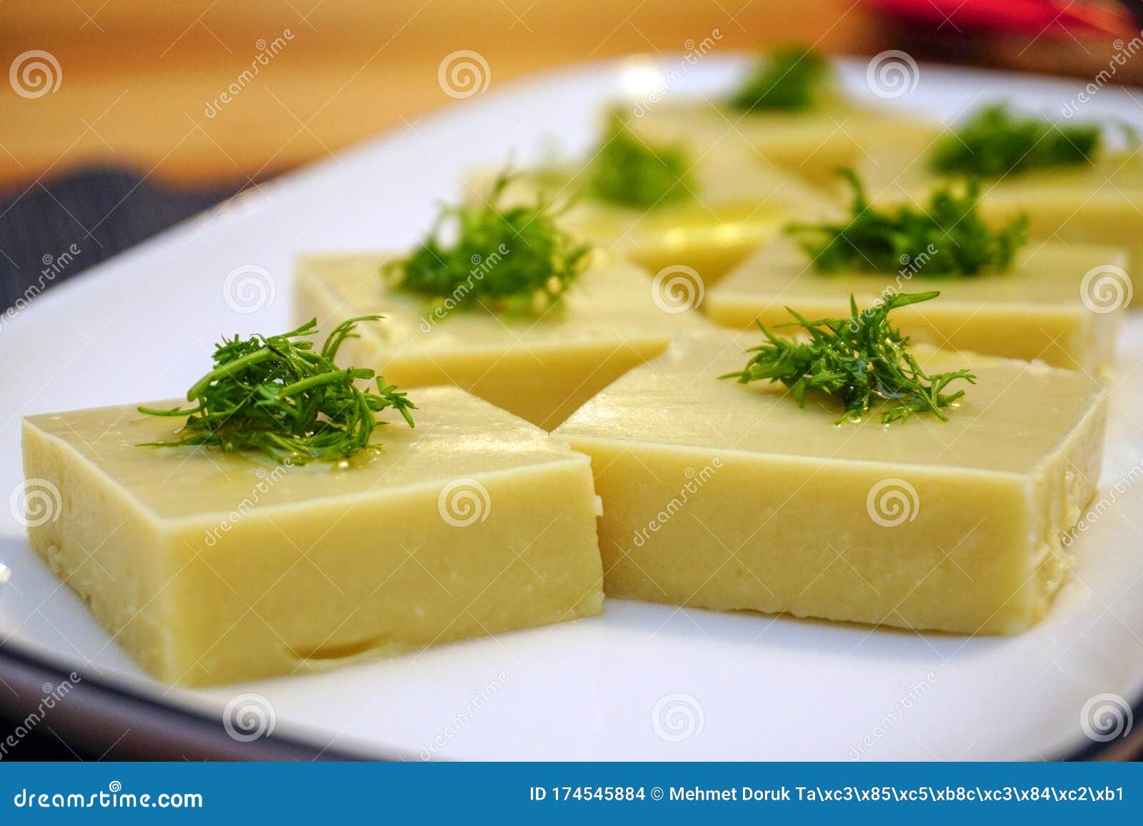 Mashed Broad Beans Fava Appetizer Cube Shaped in the Dish Stock Photo ...