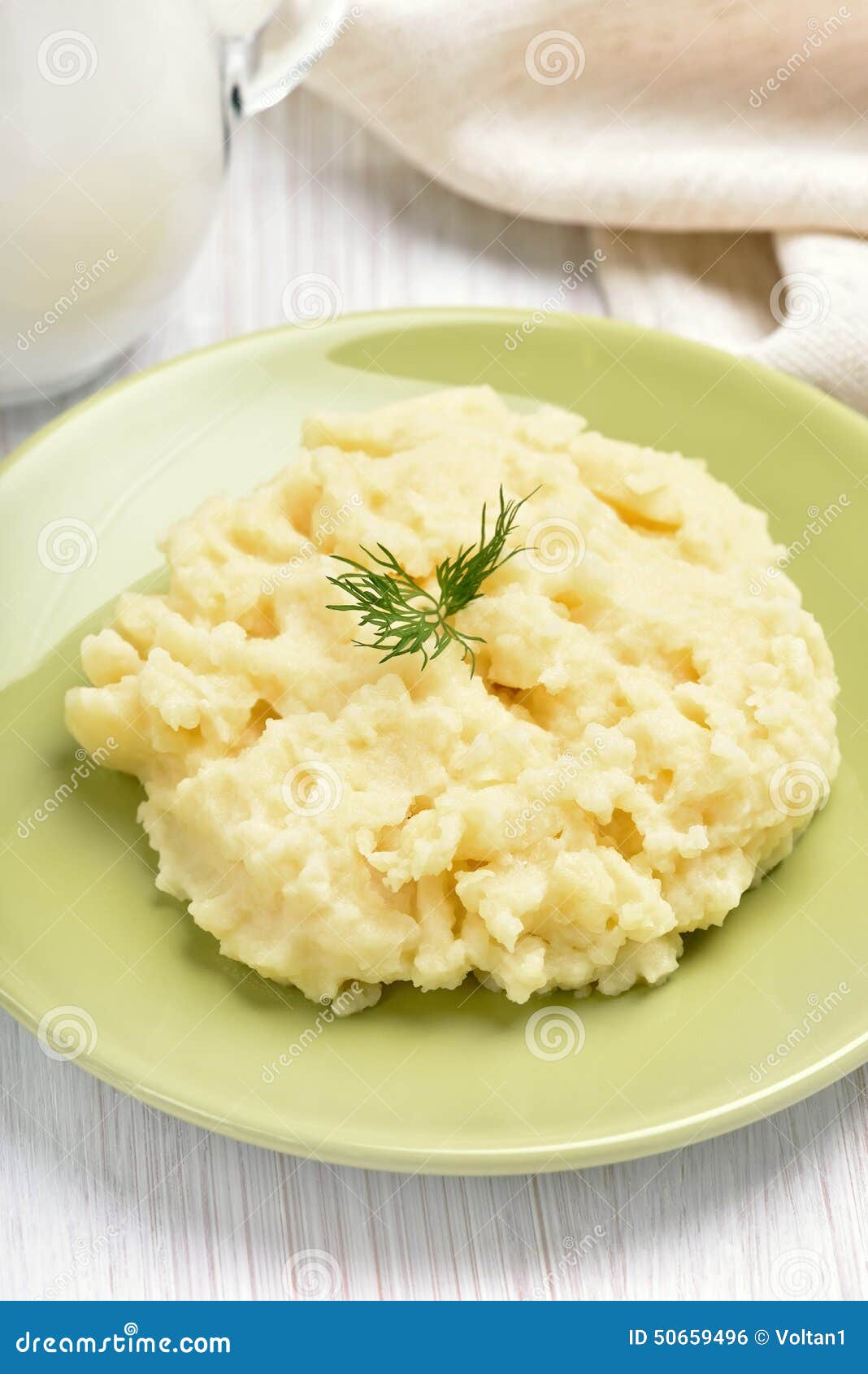 Mashed Potato on Green Plate Stock Photo - Image of cuisine, butter ...