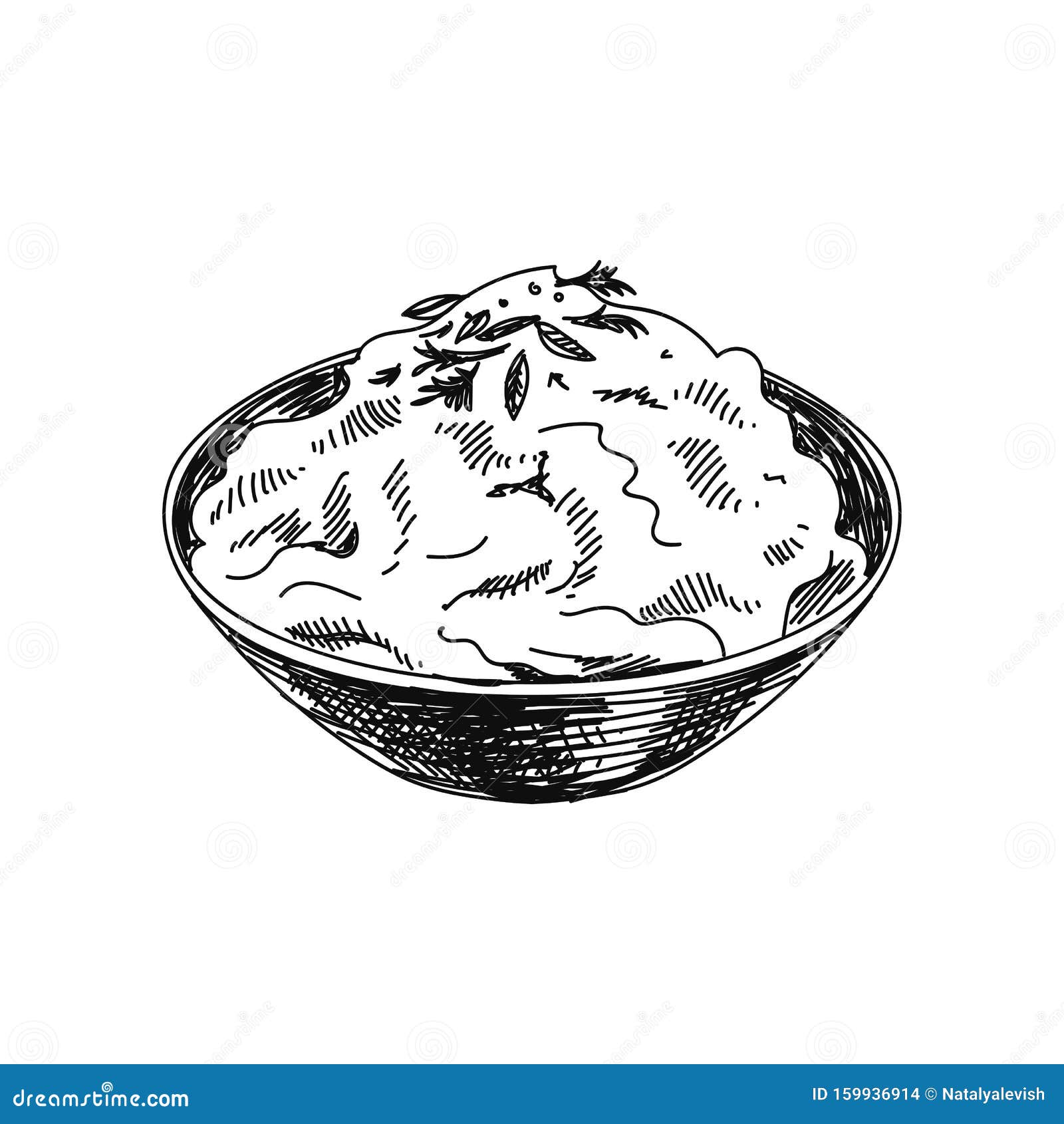 Mashed Potato Hand Drawn Vector Illustration Stock Vector ... Mashed Potato Hand Drawn Vector Illustration Stock Vector ...