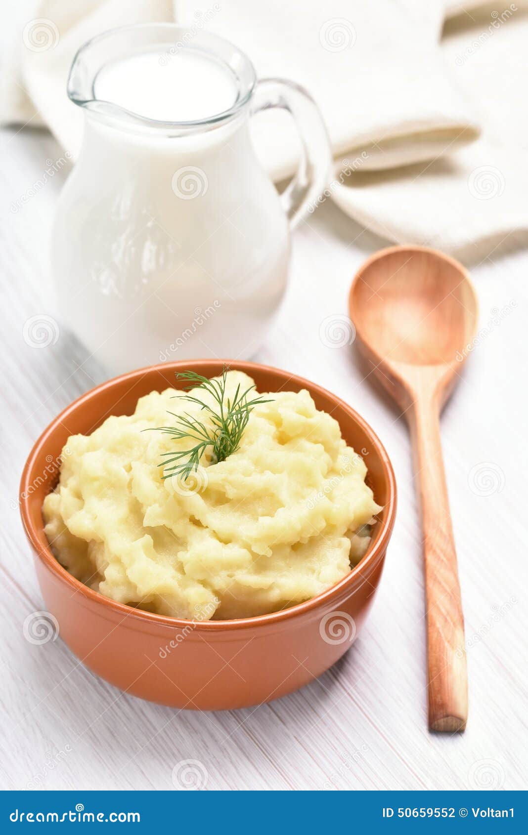 Mashed Potato and Jug of Milk Stock Photo - Image of homemade, dish ...