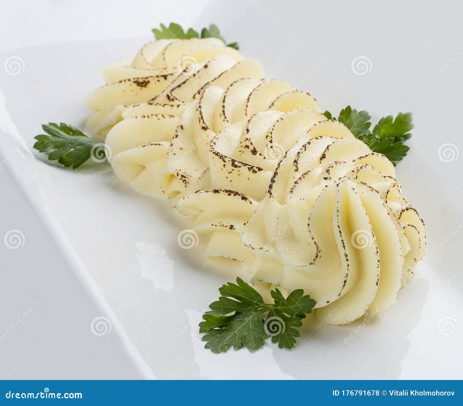 Mashed Potato on White Background Stock Photo - Image of yellow ...