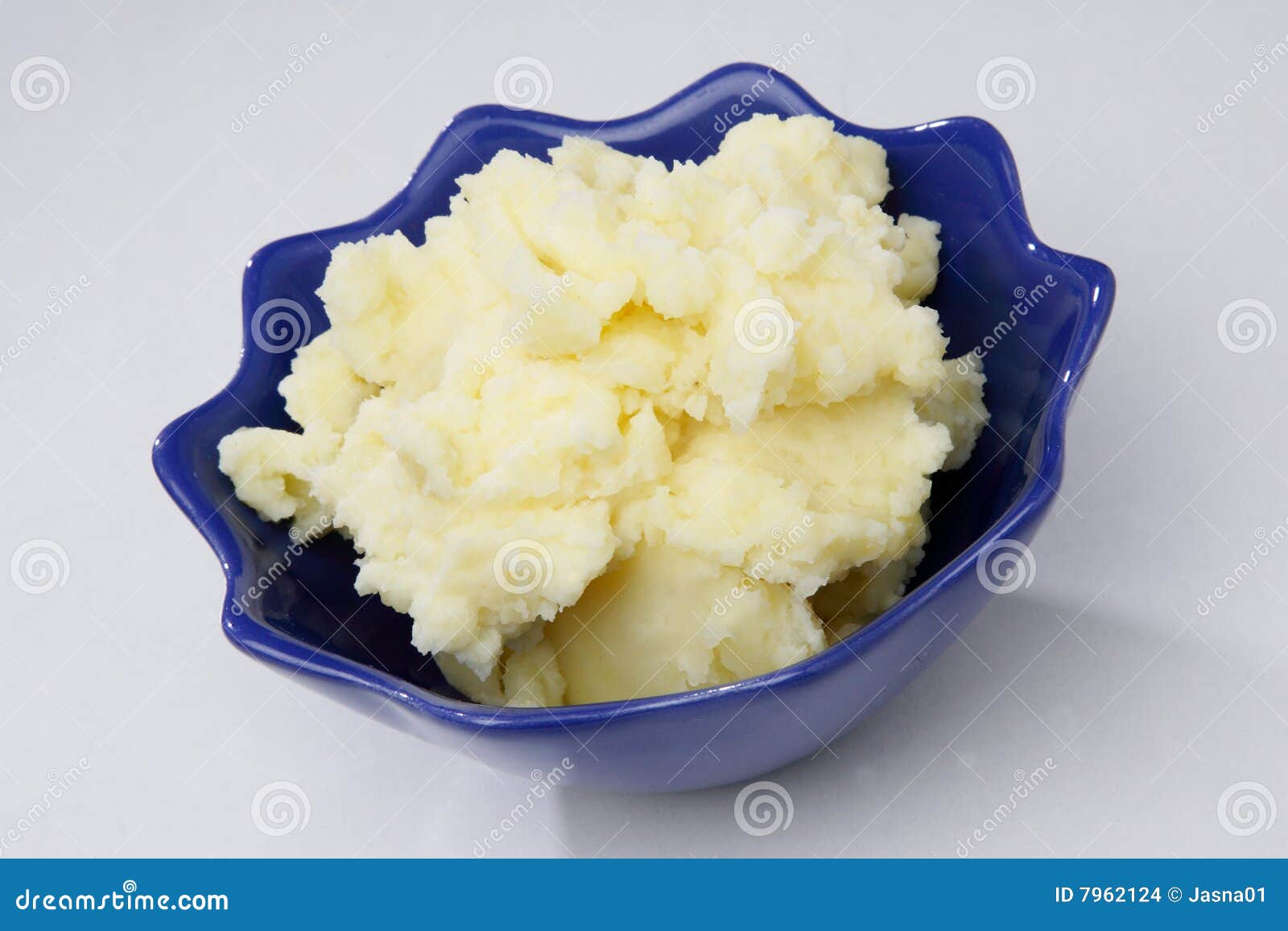 Mashed Potatoes in Blue Bowl Stock Photo - Image of recipe, mashed: 7962124