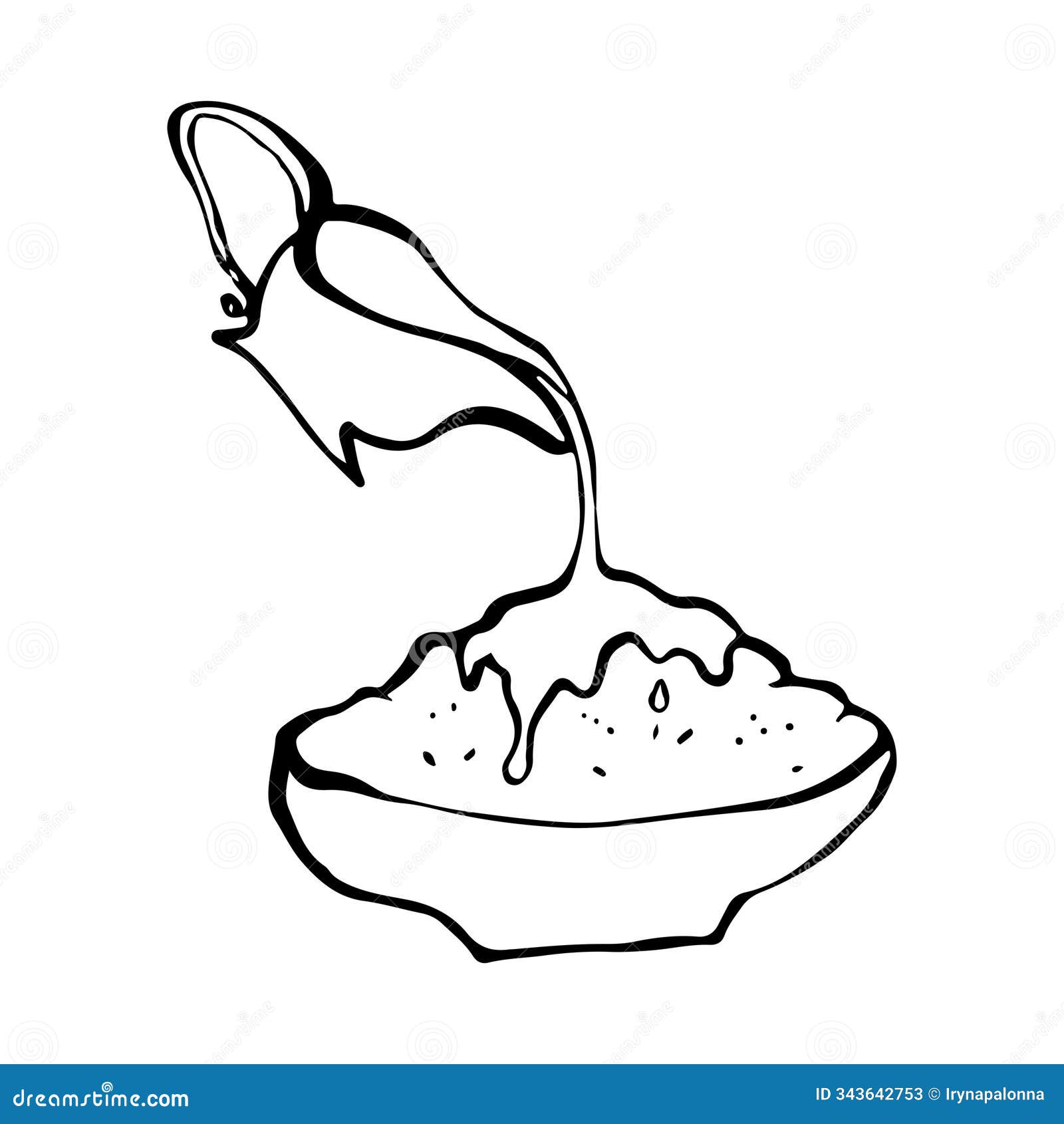 Mashed Potatoes with Gravy, Doodle Drawing, Sketch Style Vector ...