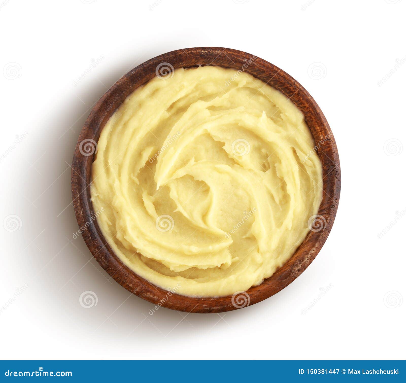 Mashed Potatoes Isolated on White Background, Top View Stock Image ...