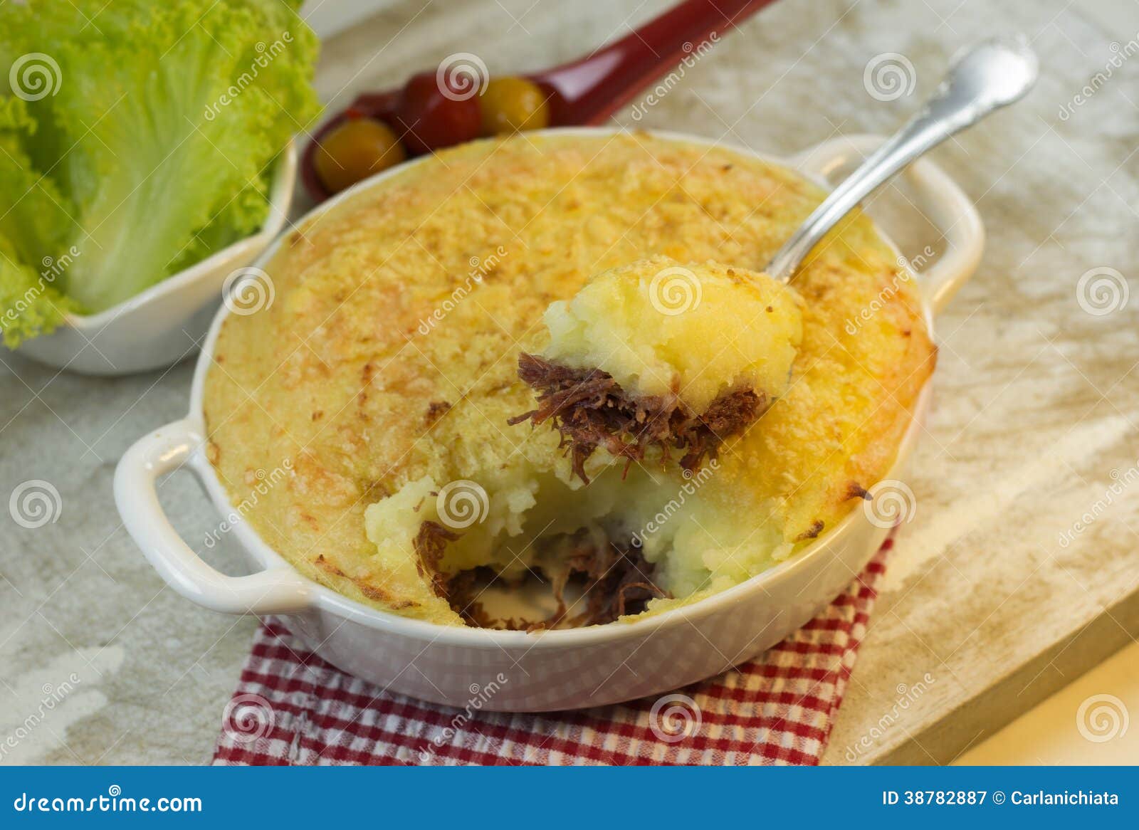 Mashed potatoes pie stock image. Image of potato, homemade - 38782887