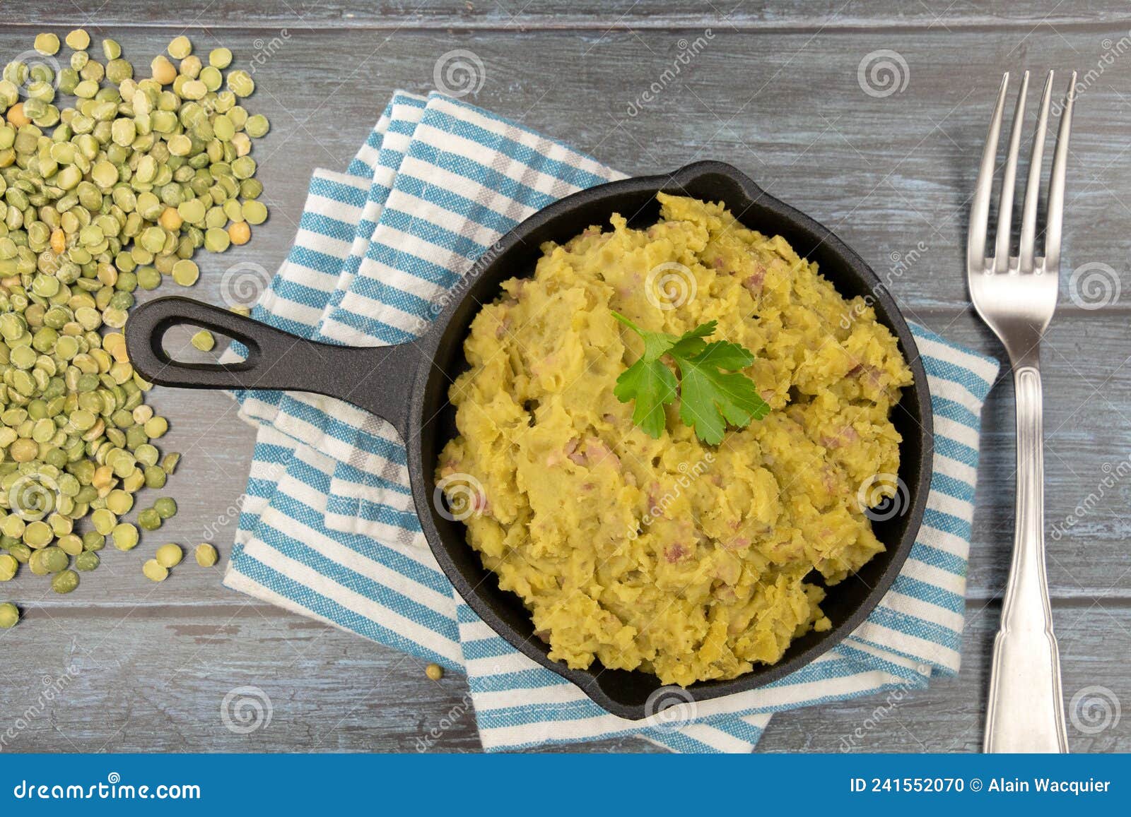 Mashed split peas in a pan stock photo. Image of frying - 241552070
