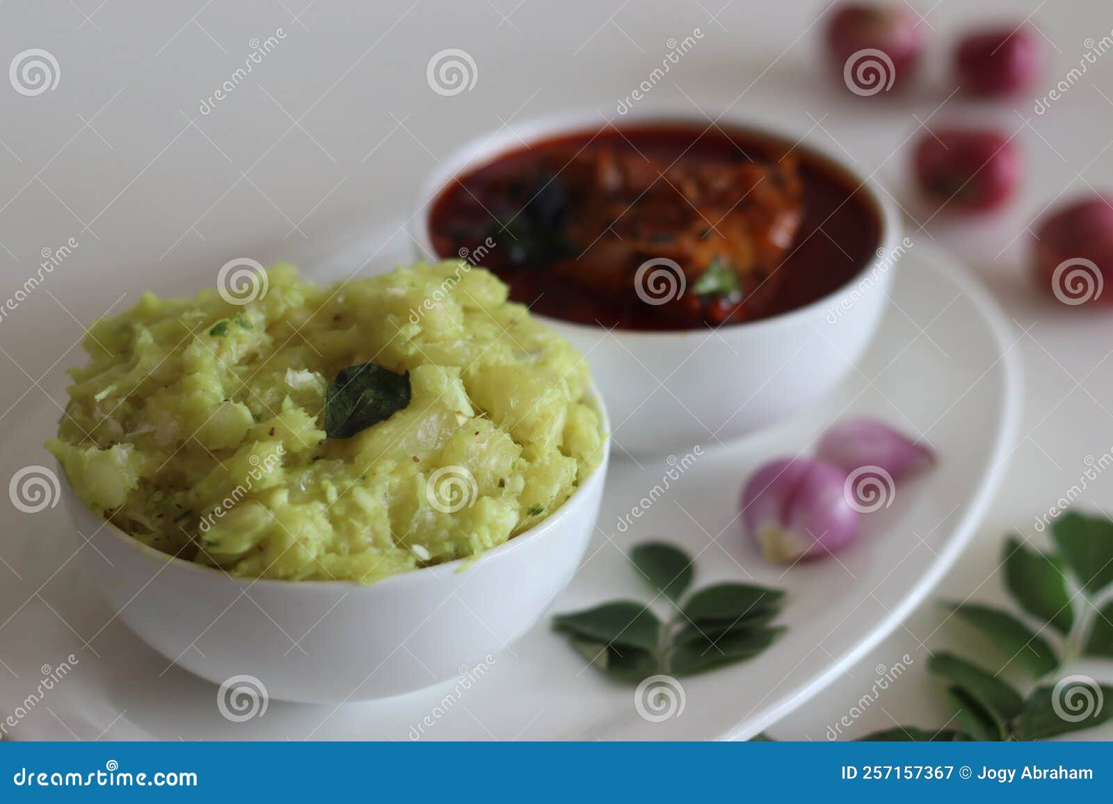 Mashed Tapioca Served with Pomfret Fish Curry. Boiled and Strained ...