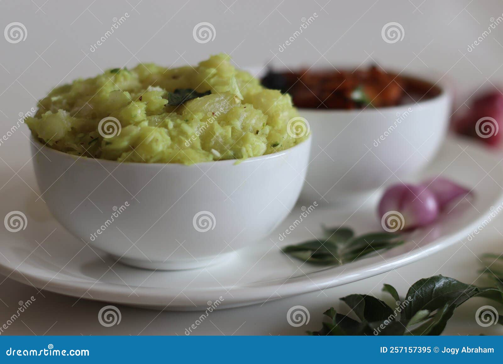 Mashed Tapioca Served with Pomfret Fish Curry. Boiled and Strained ...