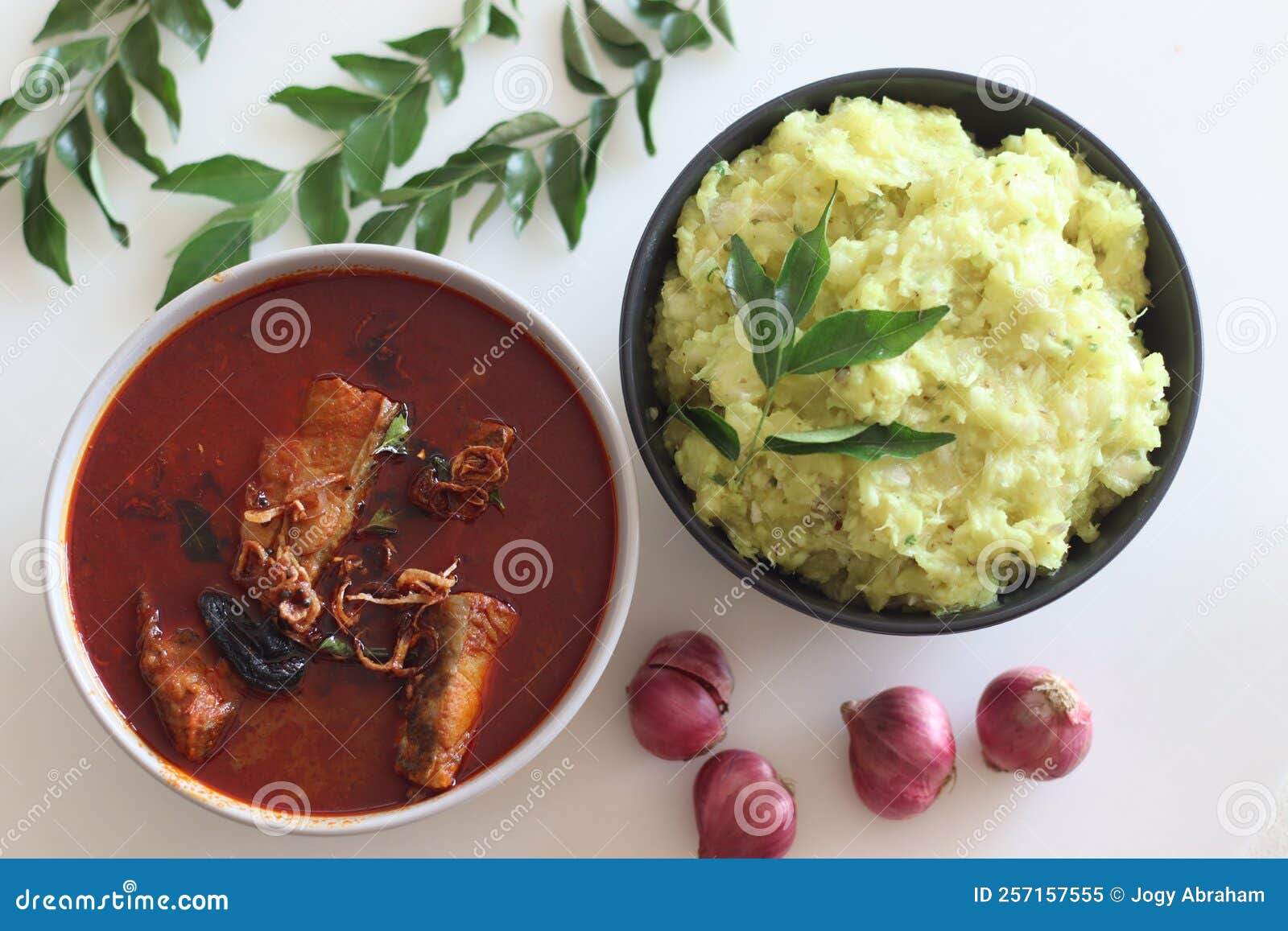 Mashed Tapioca Served with Pomfret Fish Curry. Boiled and Strained ...