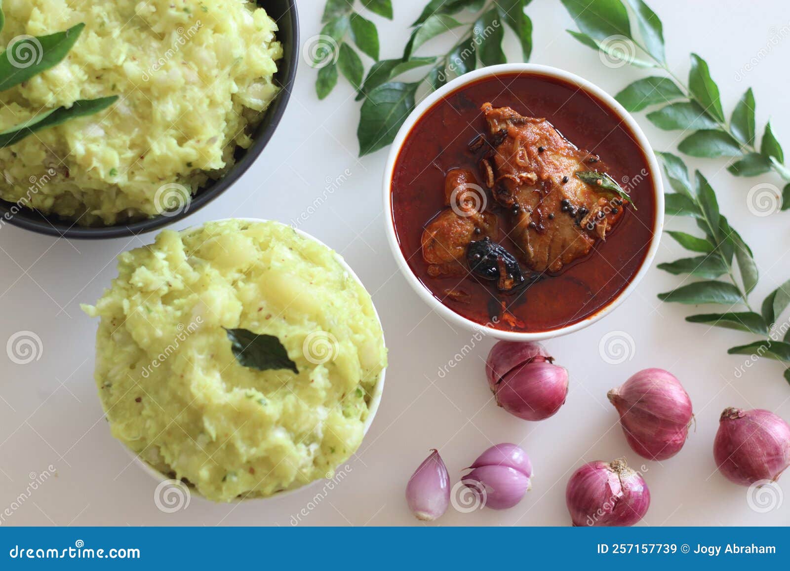 Mashed Tapioca Served with Pomfret Fish Curry. Boiled and Strained ...