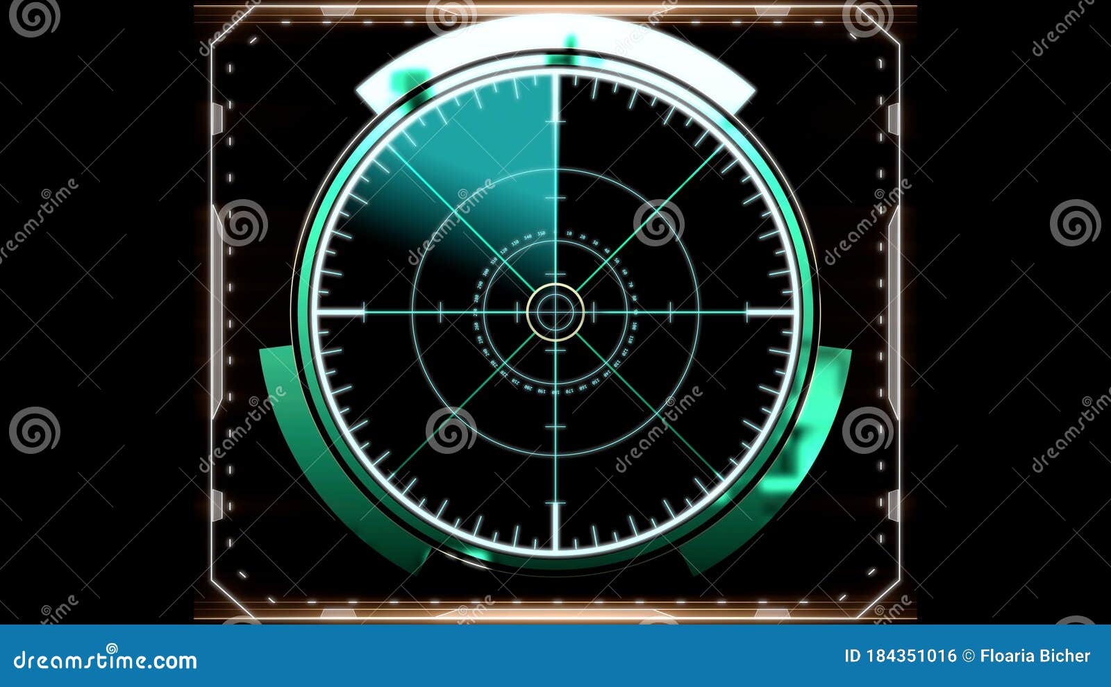 Rear Sight in a Distorted Frame Producing Light on a Black Background ...