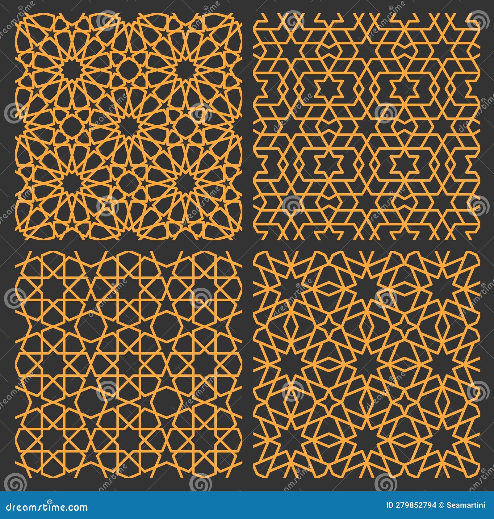 Mashrabiya Arabesque, Arabic or Islamic Patterns Stock Vector ...