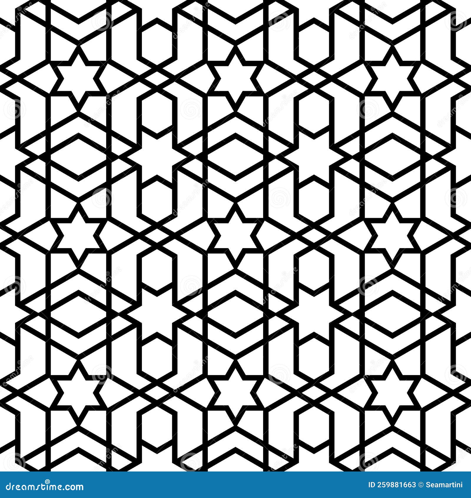Mashrabiya Arabesque Arabic Window Vector Pattern Stock Vector ...
