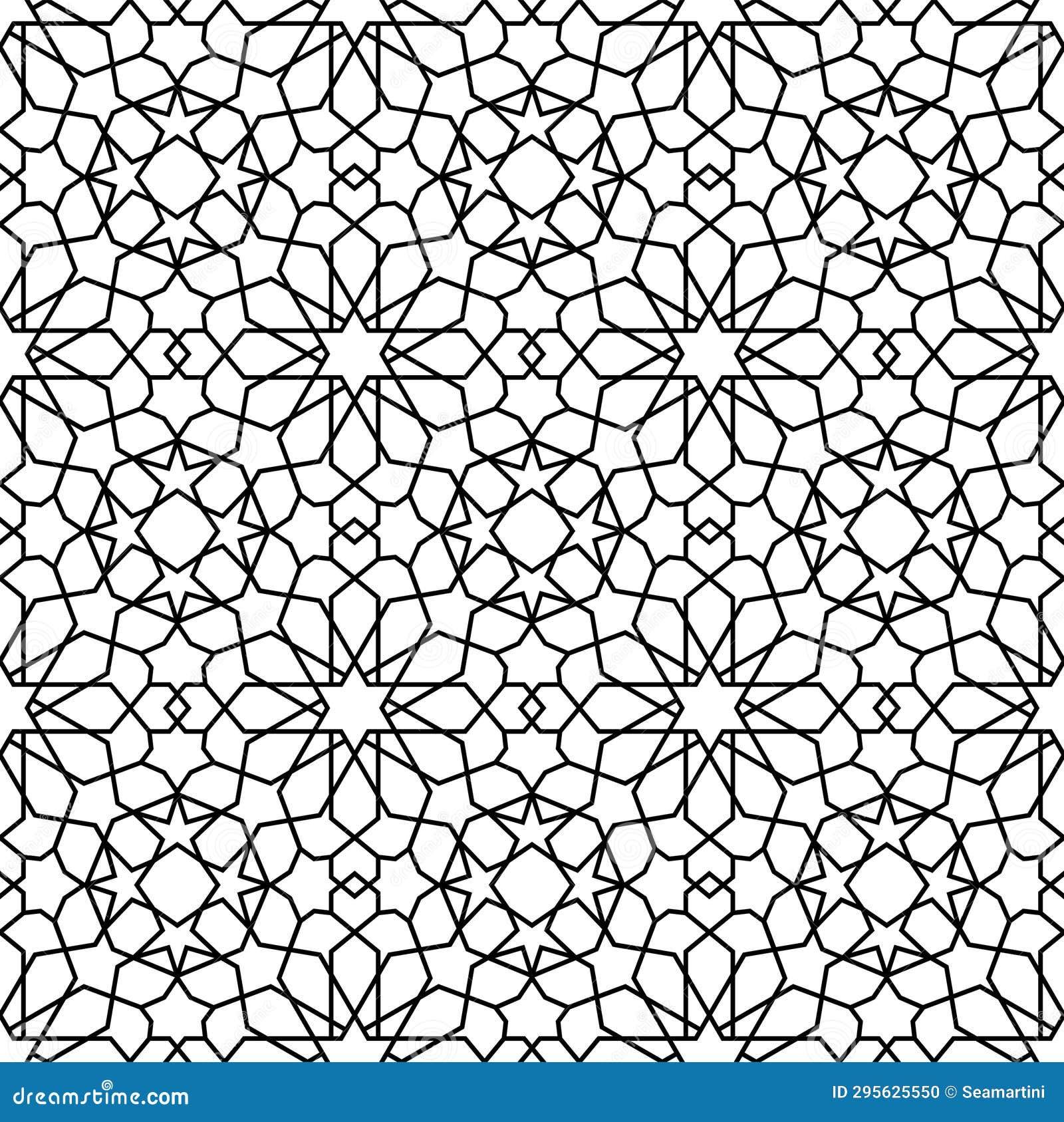 Mashrabiya Arabesque Pattern, Seamless Background Stock Illustration ...