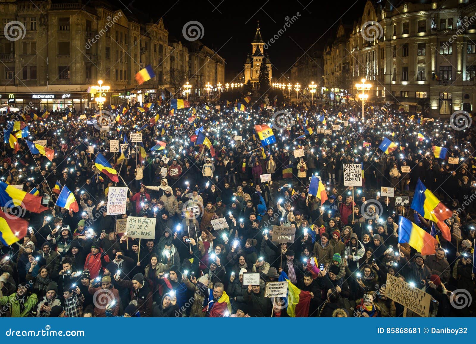 Masive Protest in Timisoara , Romania Editorial Photo - Image of ...