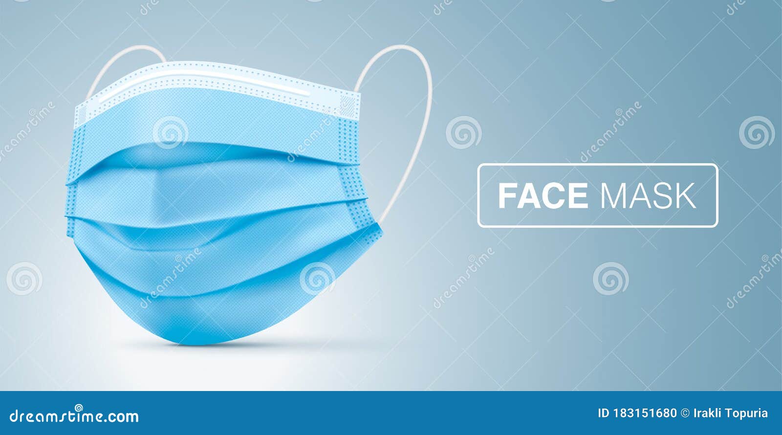 Surgical Blue Face Mask, Vector Illustration. Stock Vector ...