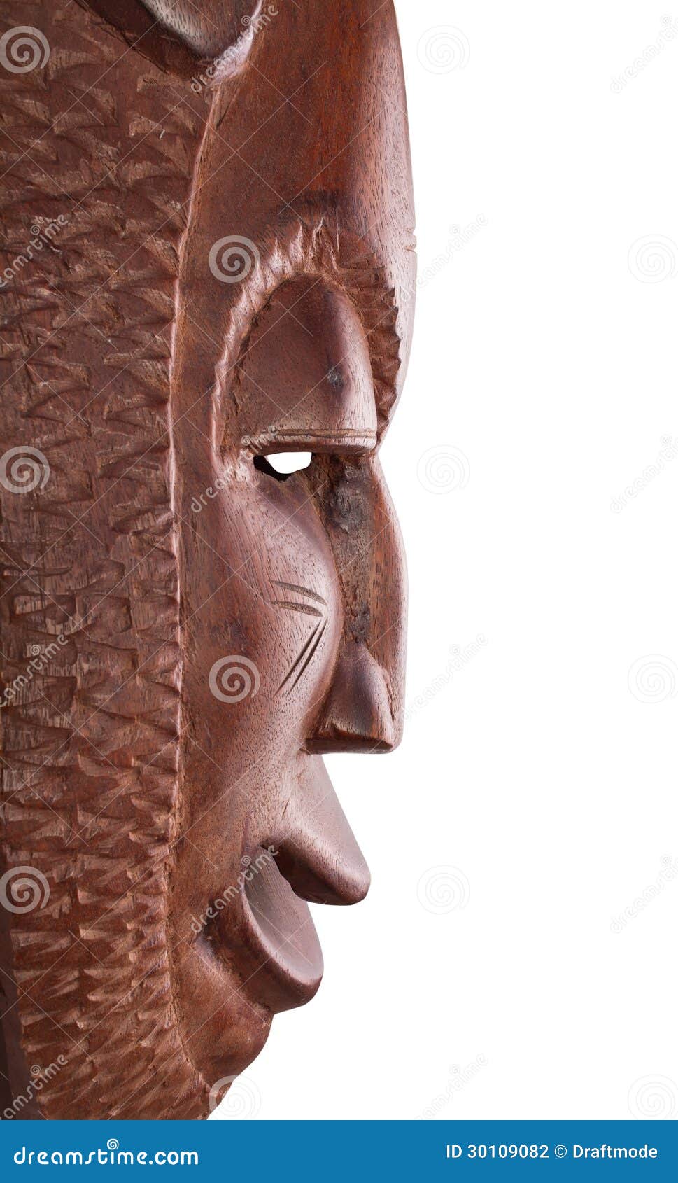 African Boy In Profile On A White Background Looks Straight Ahead Stock ...