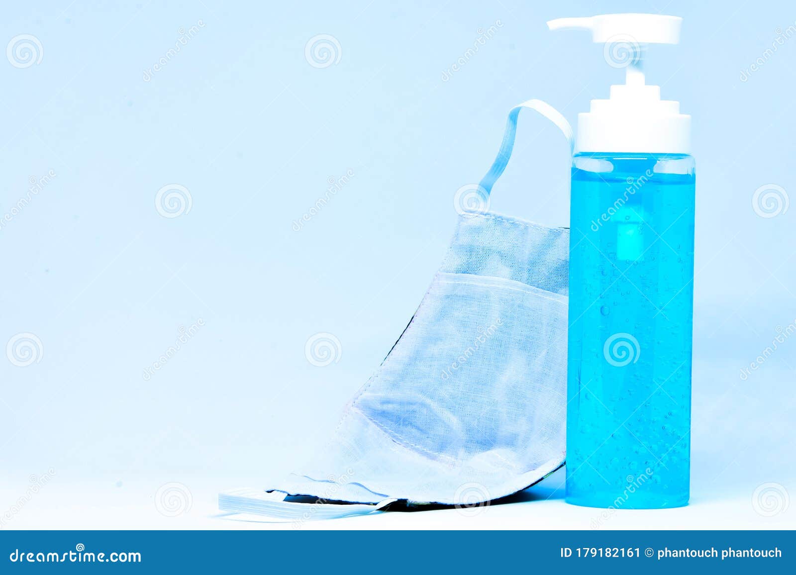 Mask and Alcohol gel stock image. Image of prevent, germs - 179182161