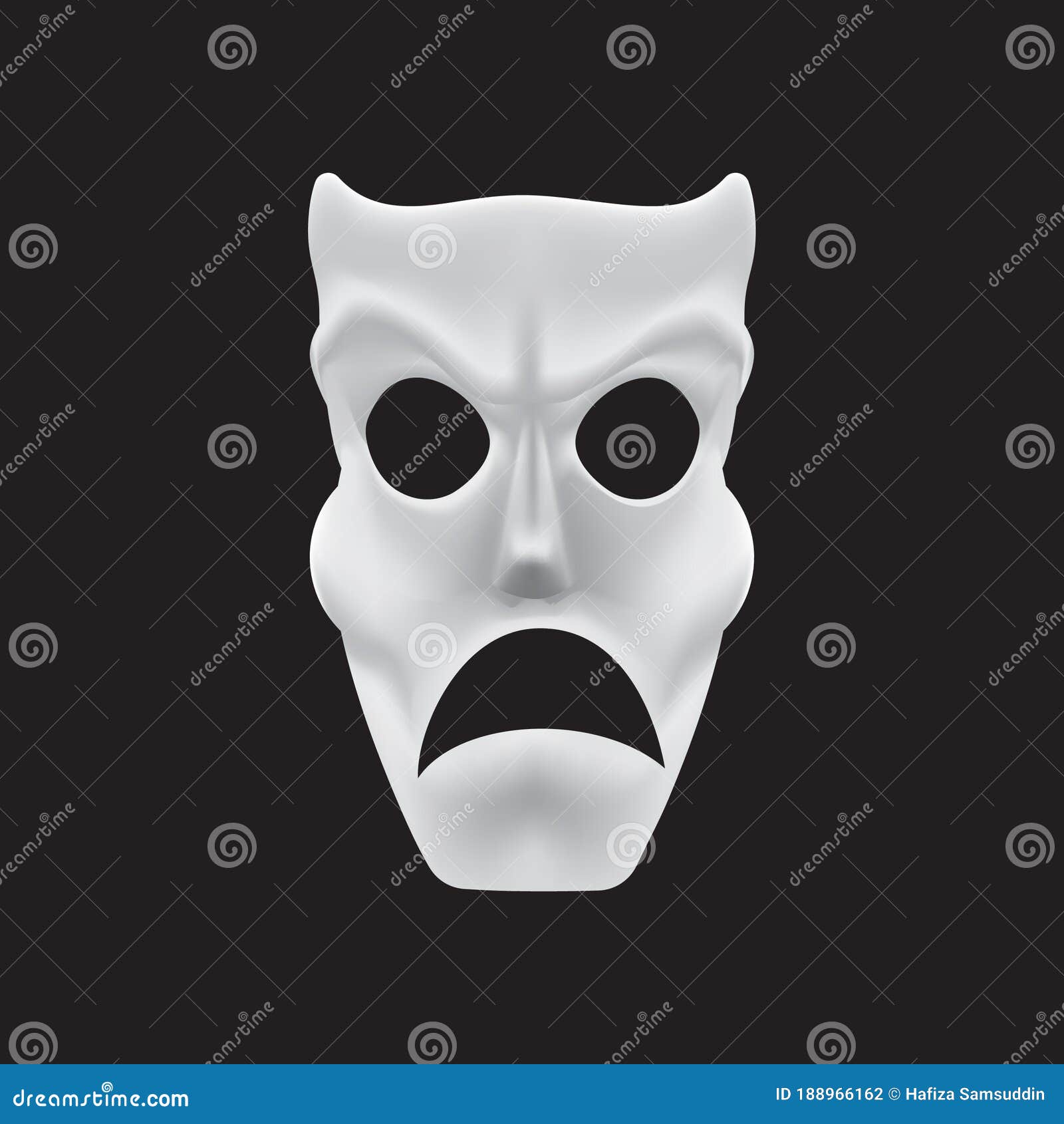 Mask with Angry Expression. Vector Illustration Decorative Design Stock ...