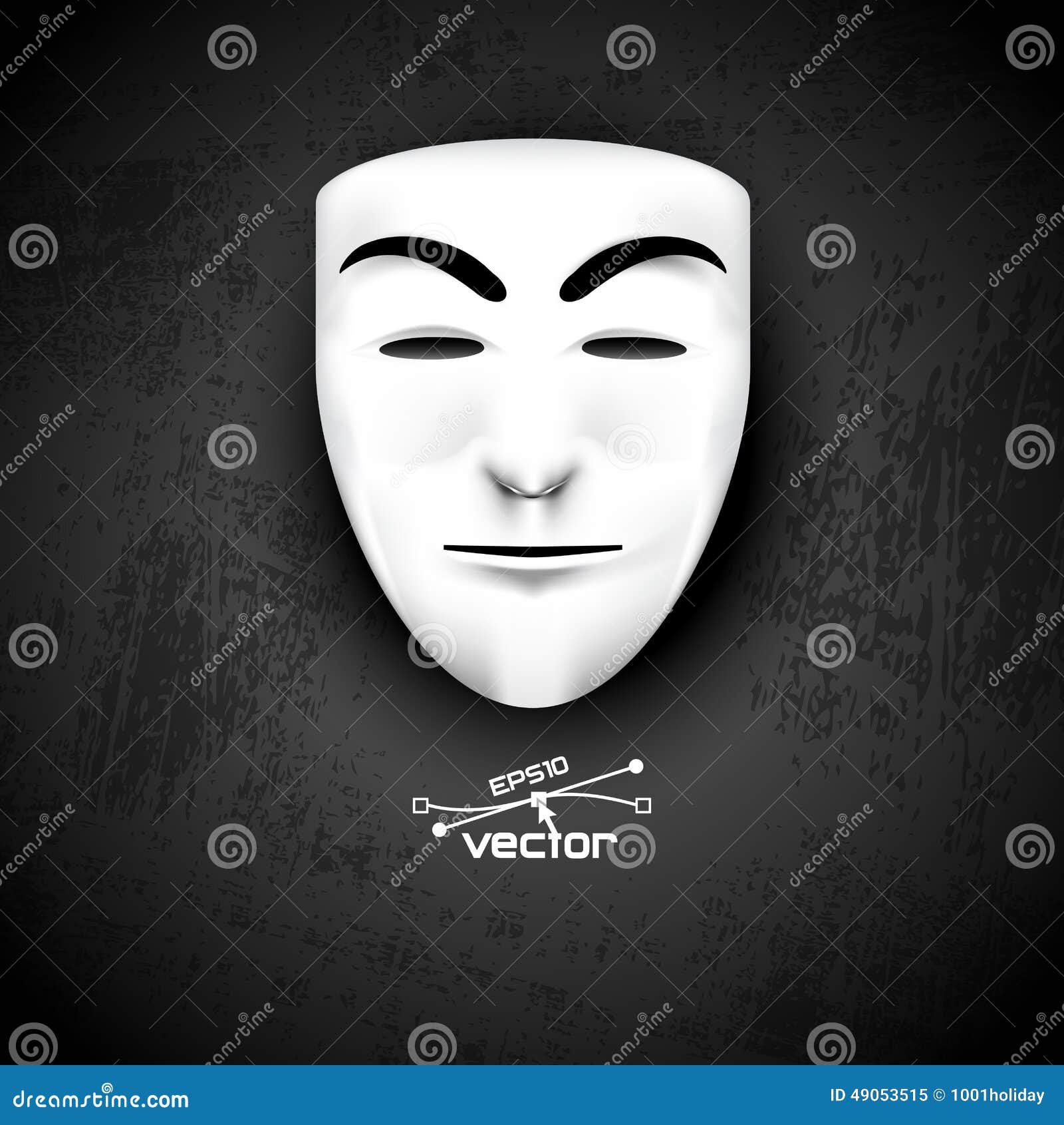 Mask anonymous on black stock vector. Illustration of artistic - 49053515