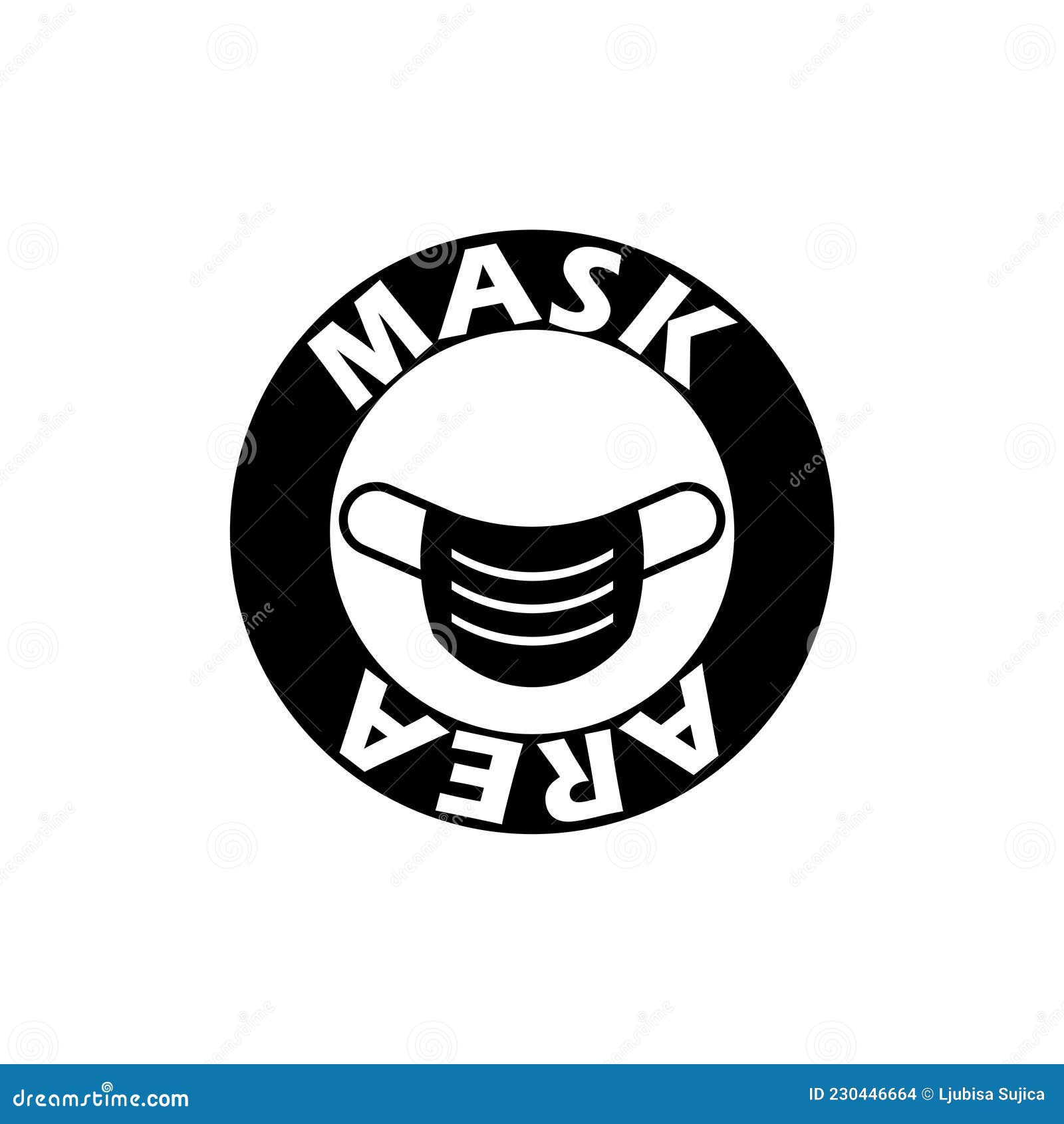 Mask Area Icon Isolated on White Background Stock Vector - Illustration ...