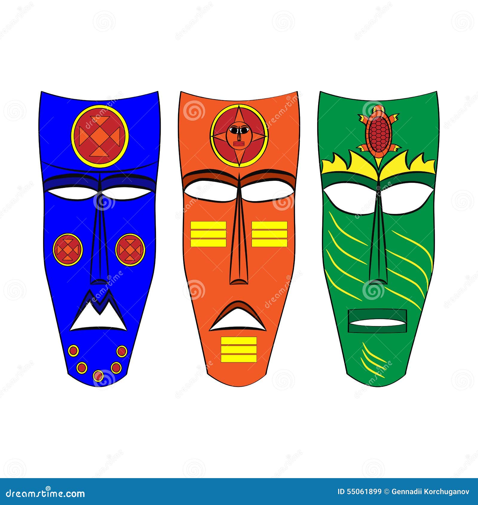 Mask Aztec, Tribal Mask, Digital Clip Art, Drawing, Illustration On ...