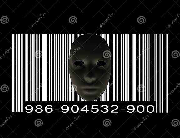 Mask with Bar code stock illustration. Illustration of imagination ...