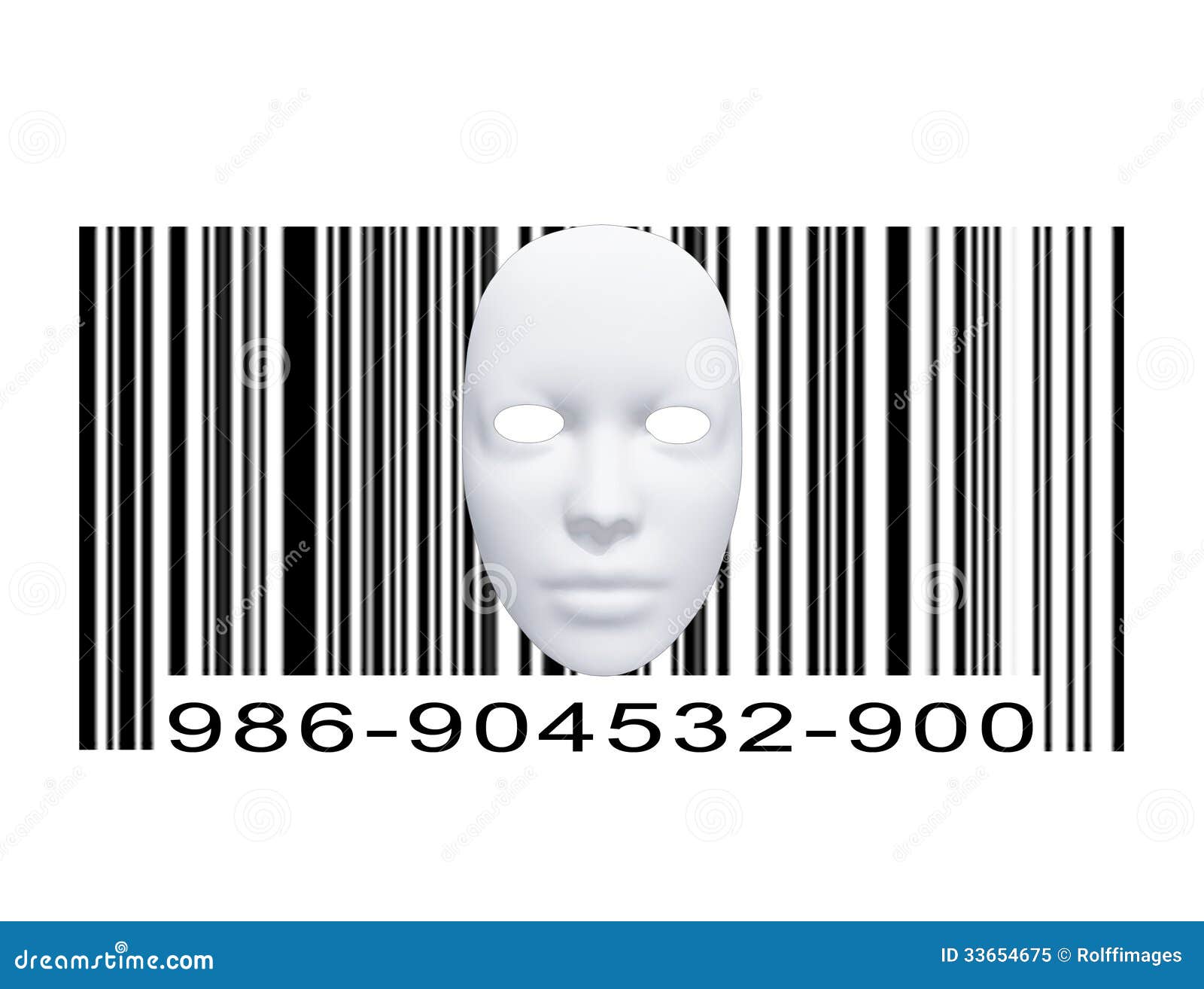Mask with Bar code stock illustration. Illustration of investigation ...