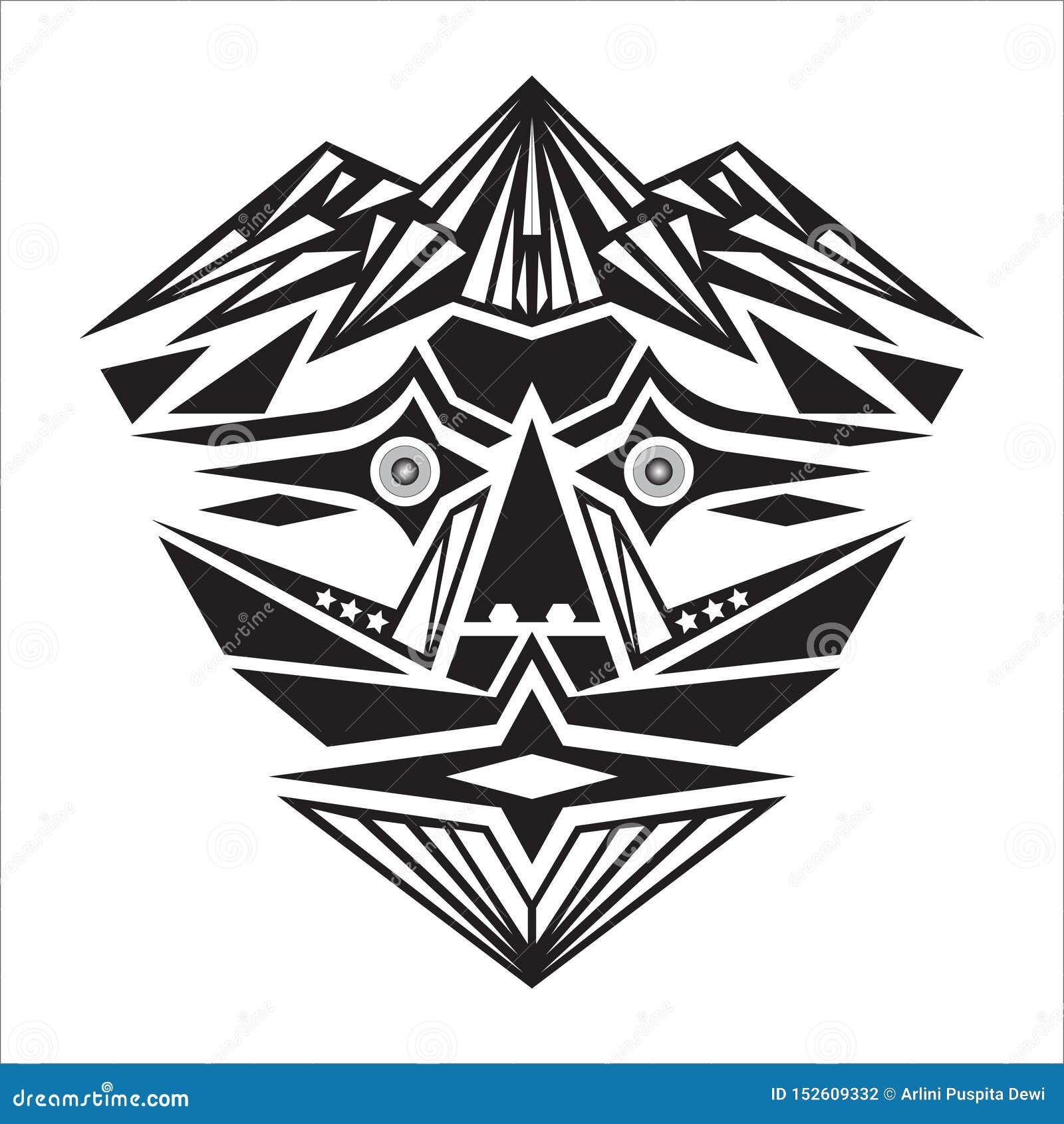 Mask with a basic shape stock illustration. Illustration of hypnotic ...