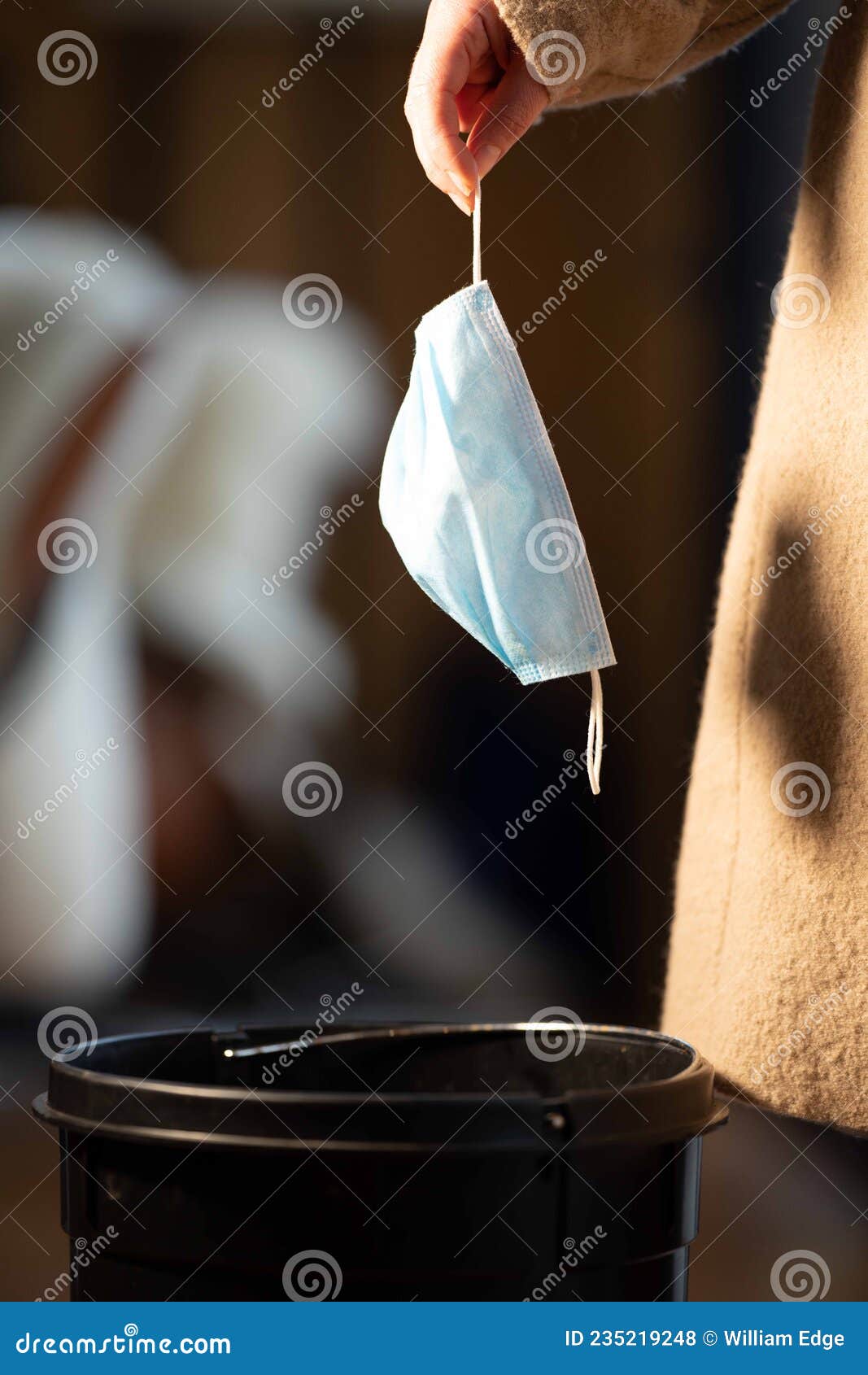 Mask in Bin, Rubbish, Garbage and Trash Stock Photo - Image of face ...