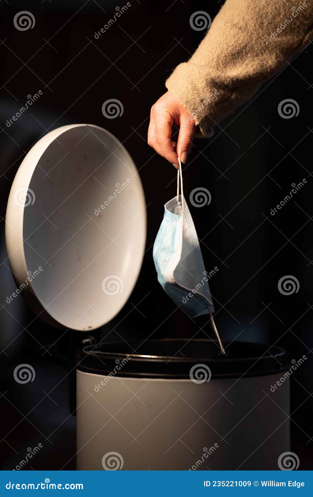 Mask in Bin, Rubbish, Garbage and Trash Stock Image - Image of corvid ...