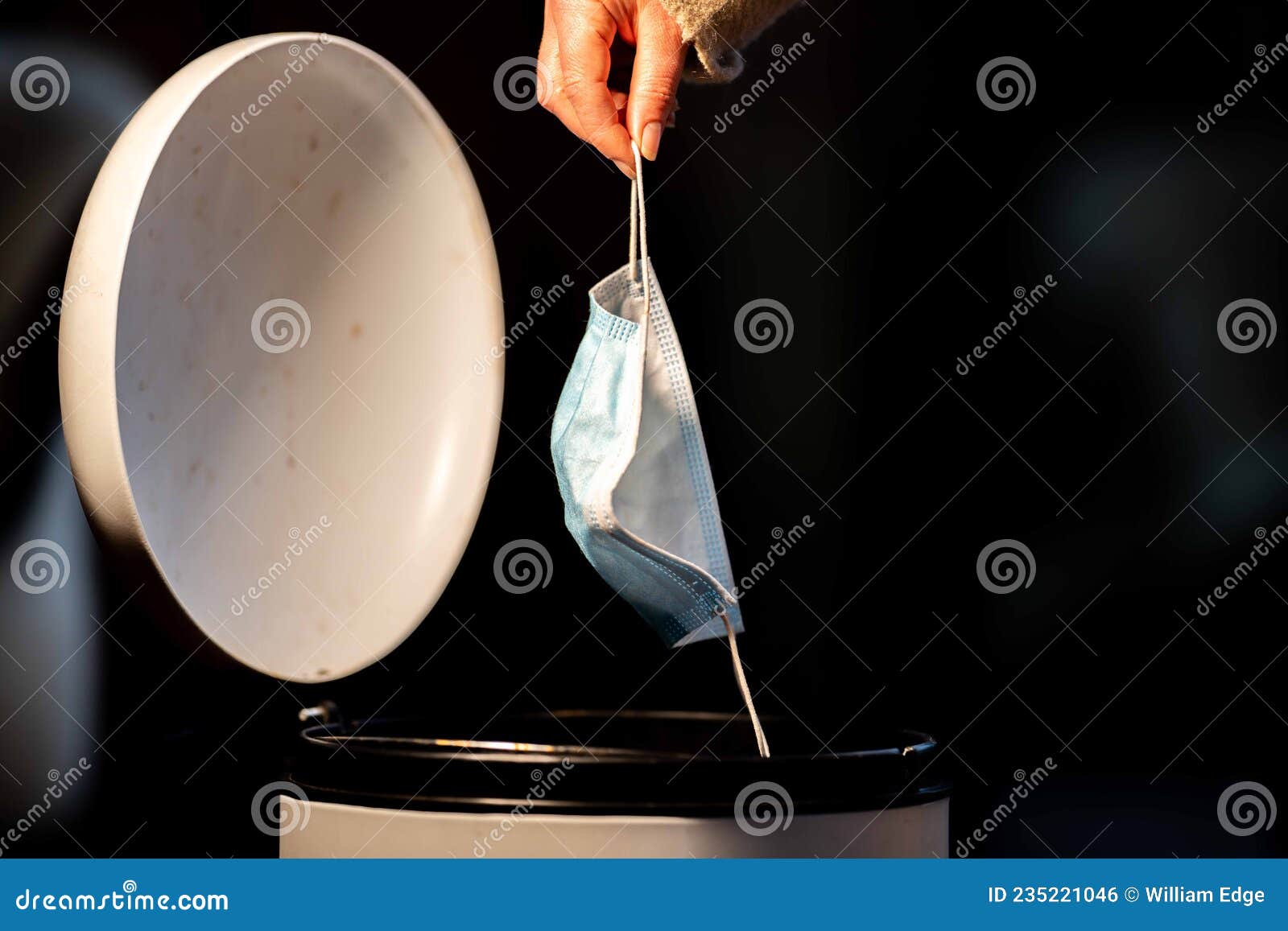 Mask in Bin, Rubbish, Garbage and Trash Stock Photo - Image of ...