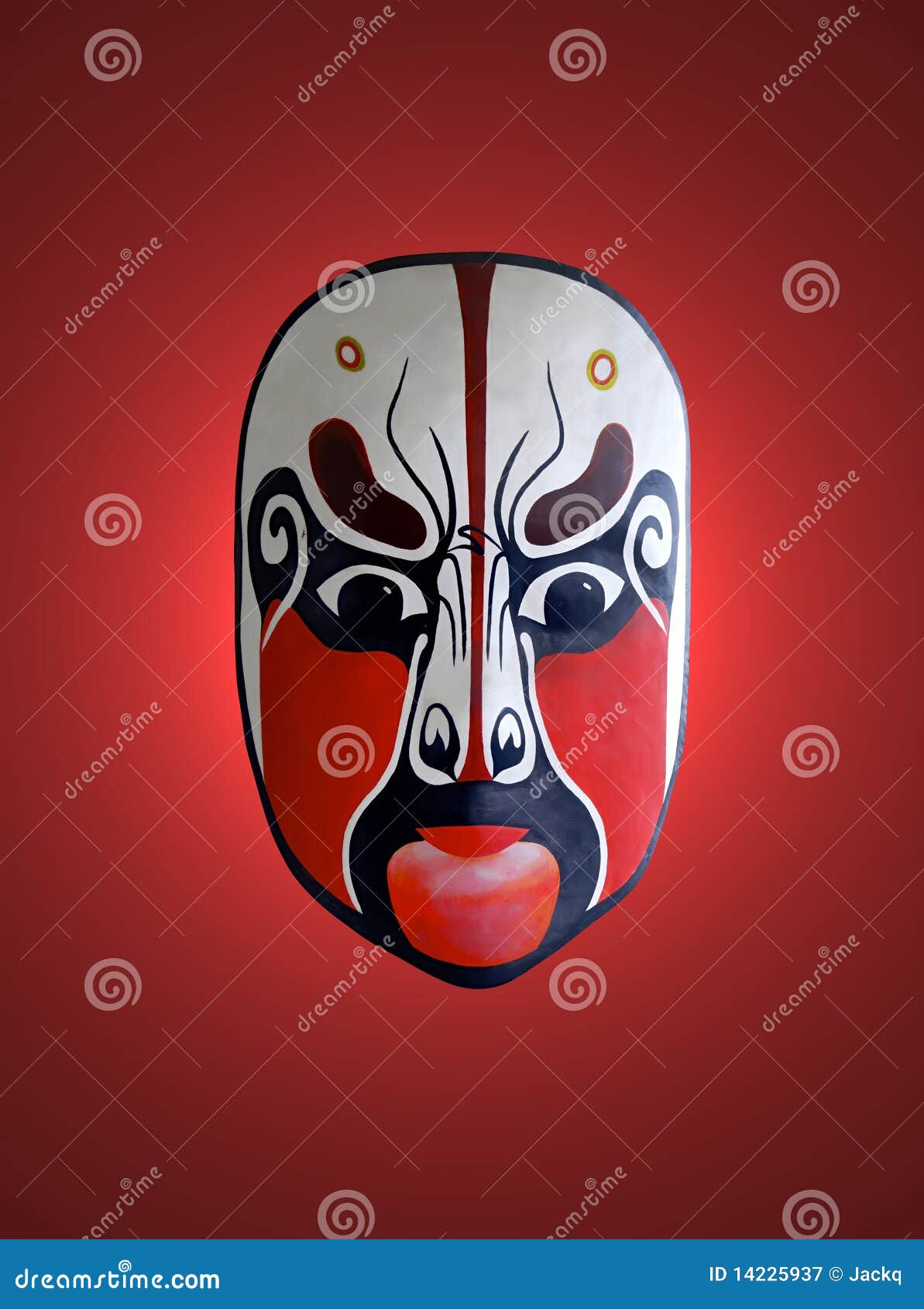 Mask of Chinese Opera with Red Background Stock Image - Image of ...