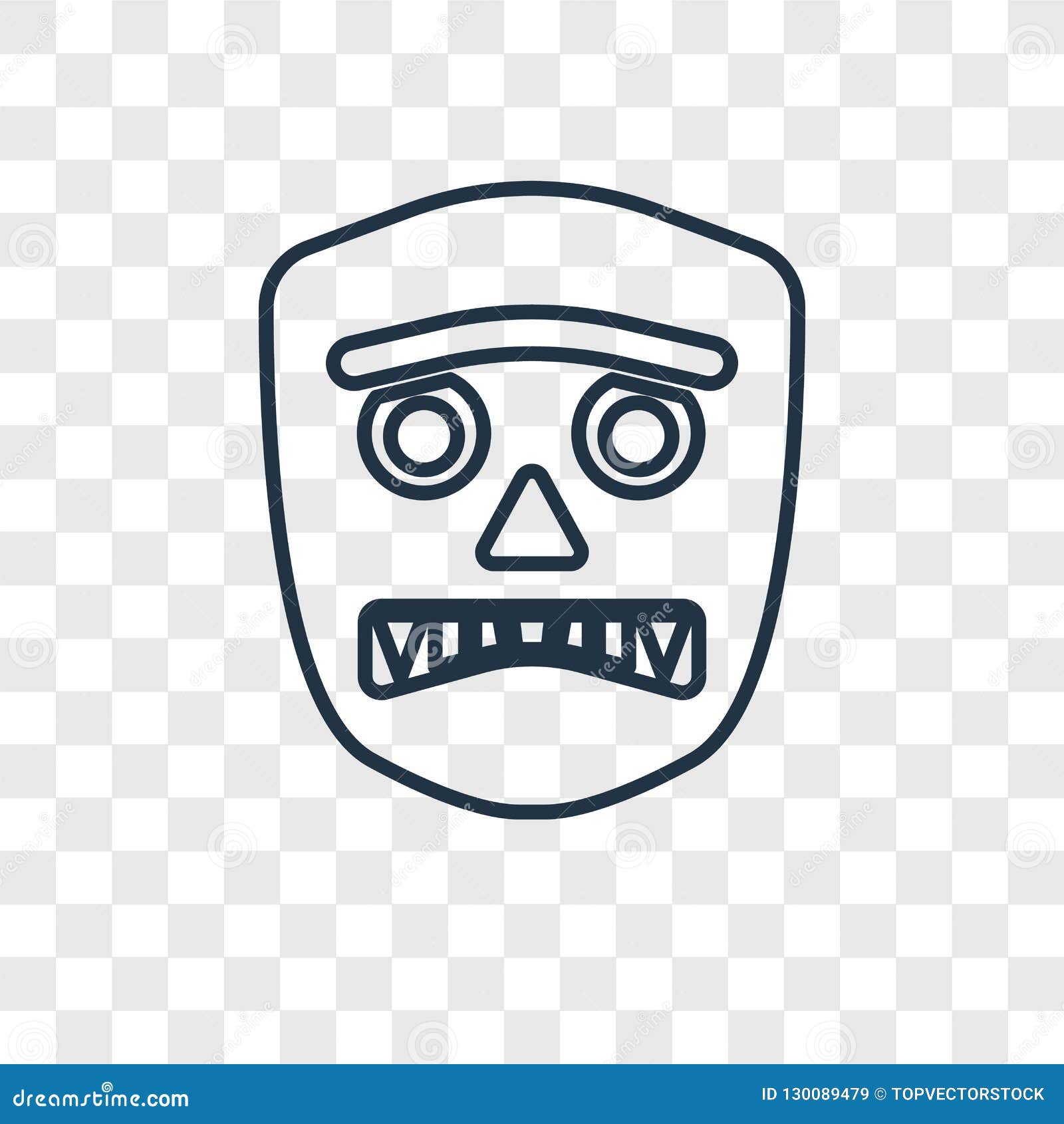 Mask Concept Vector Linear Icon Isolated on Transparent Background ...