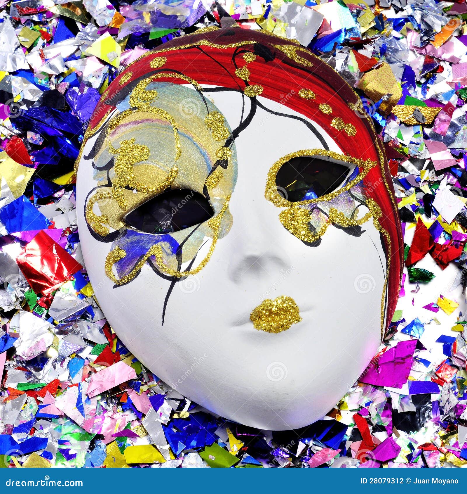 Mask and confetti stock photo. Image of colorful, bright - 28079312
