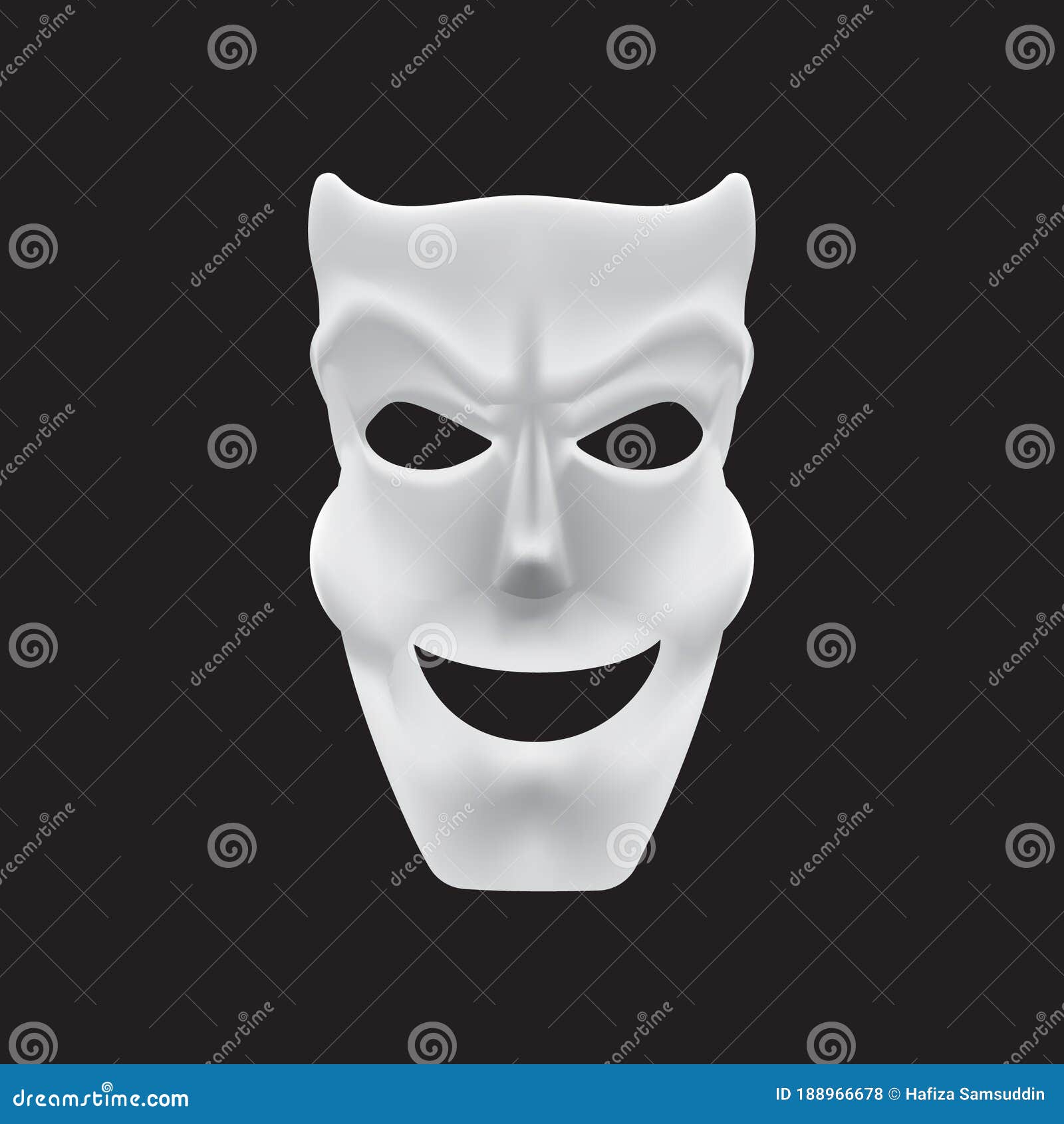 Mask with Cunning Smile. Vector Illustration Decorative Design Stock ...