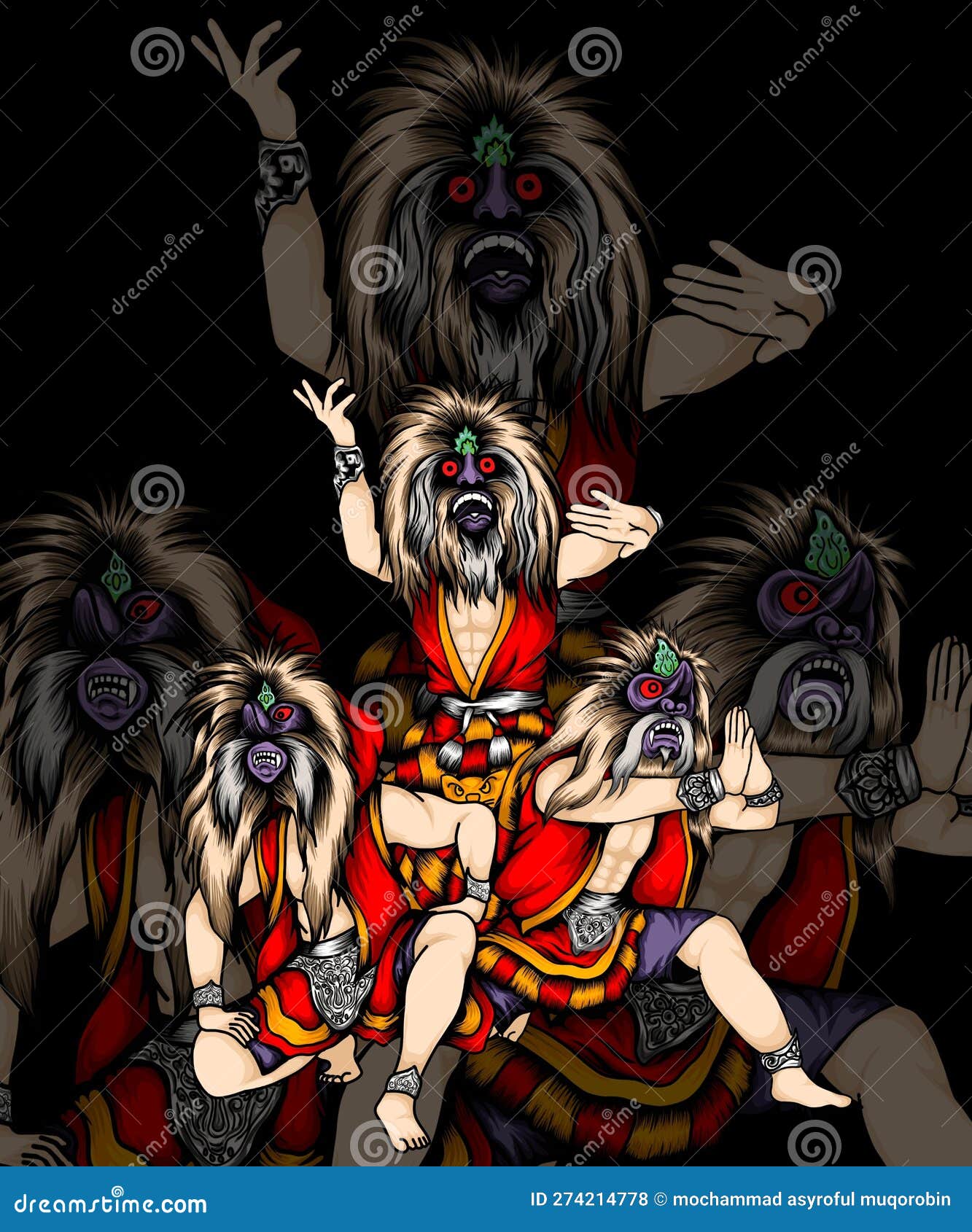 Mask Dancer Design Illustration from Java, Indonesia Stock Illustration ...
