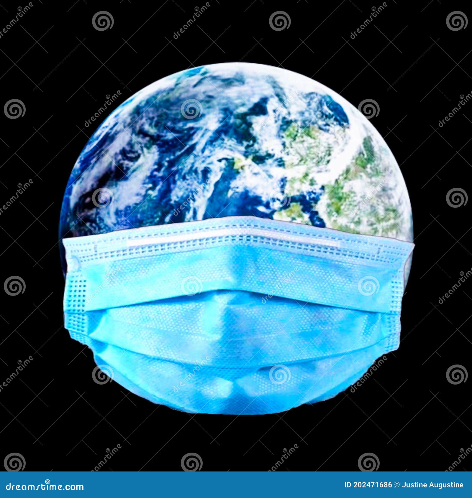 Mask on earth stock illustration. Illustration of space - 202471686