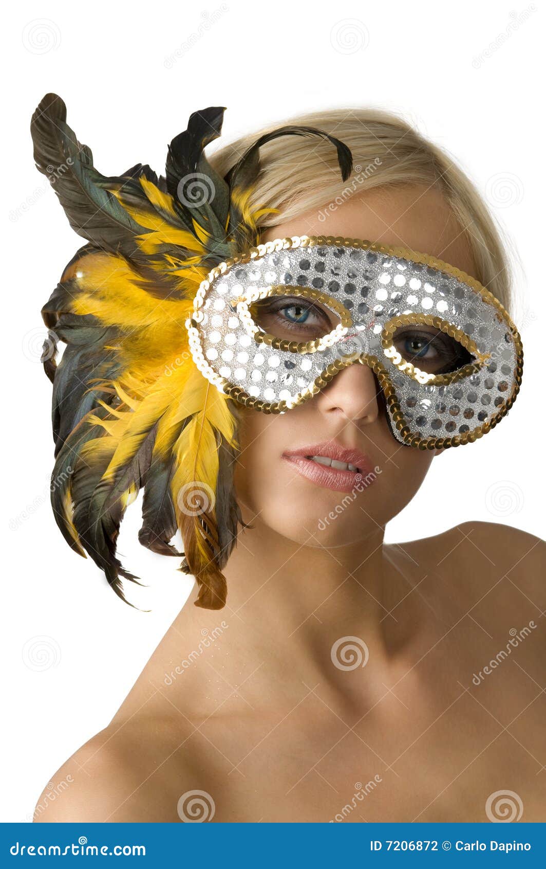 The mask and feather stock photo. Image of lips, fantasy - 7206872