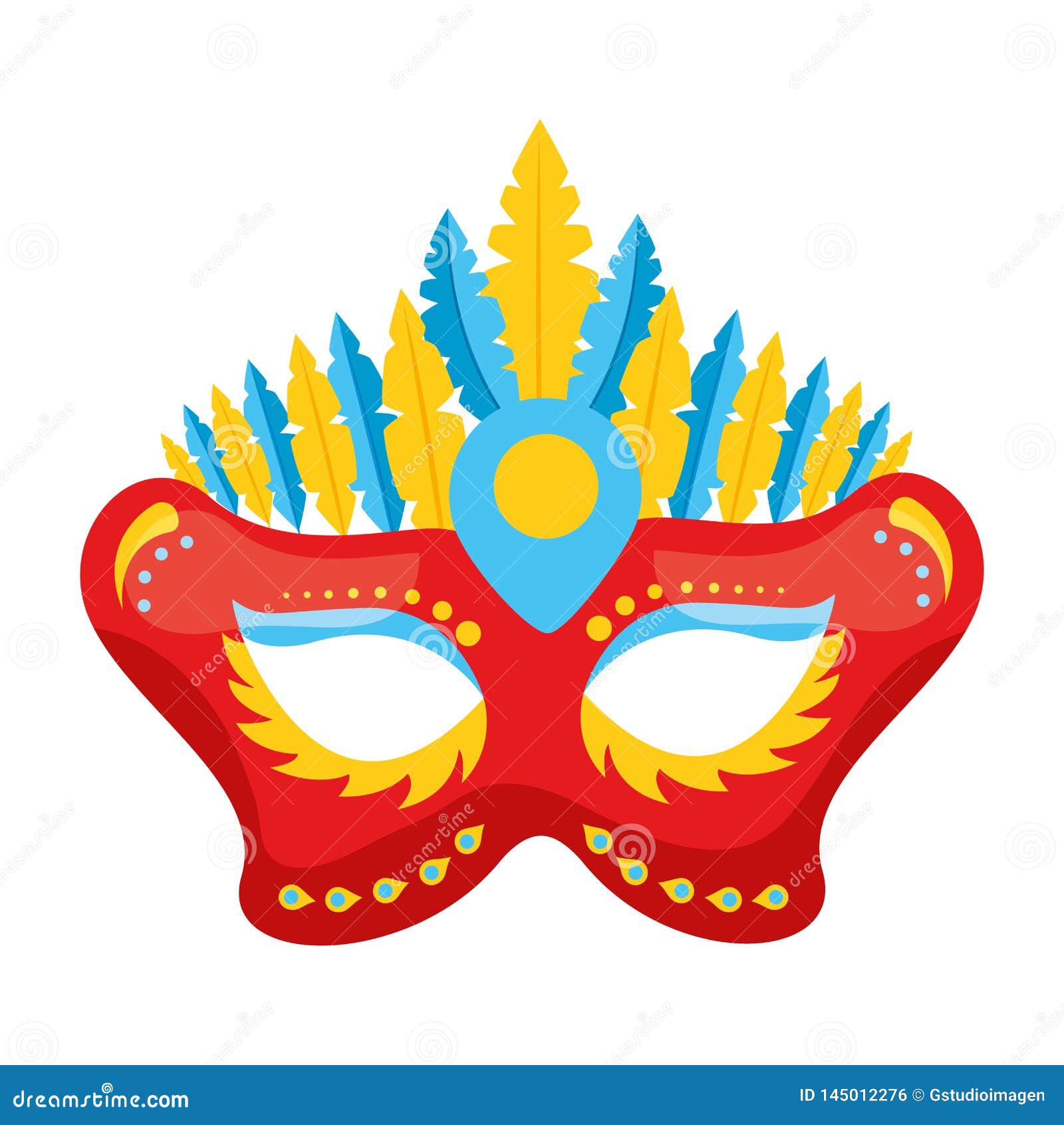 Mask with feather carnival stock vector. Illustration of face - 145012276