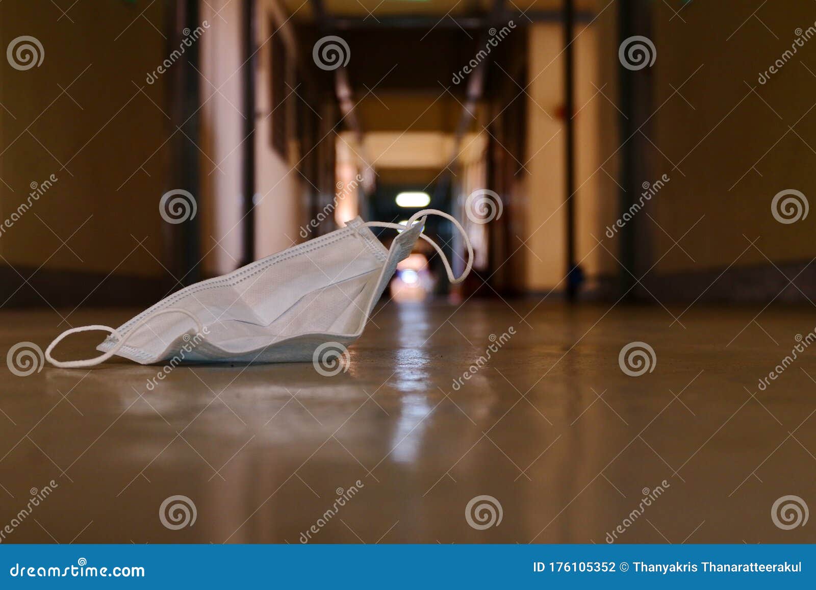 Mask Fell on the Floor of the Walkway. Stock Photo - Image of ...