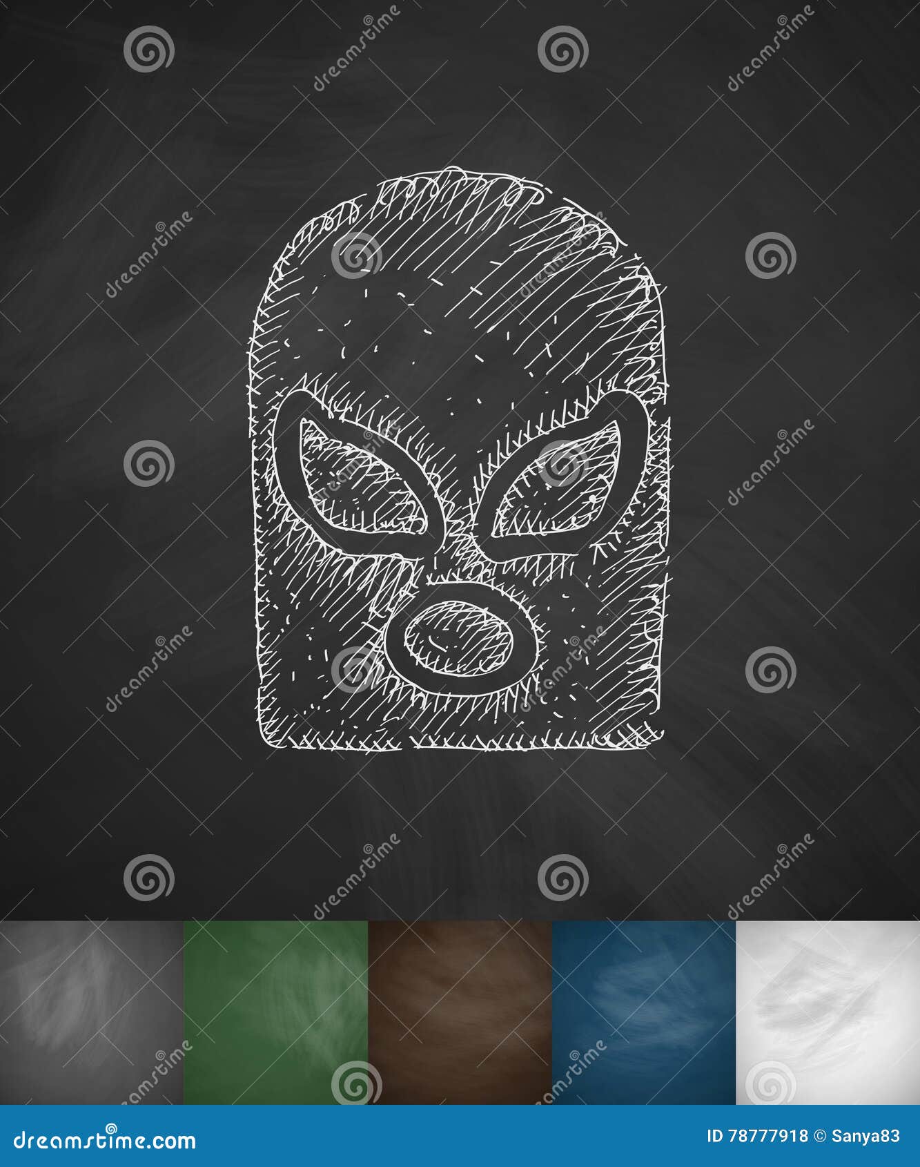 Mask Fighter Icon. Hand Drawn Vector Illustration Stock Vector ...
