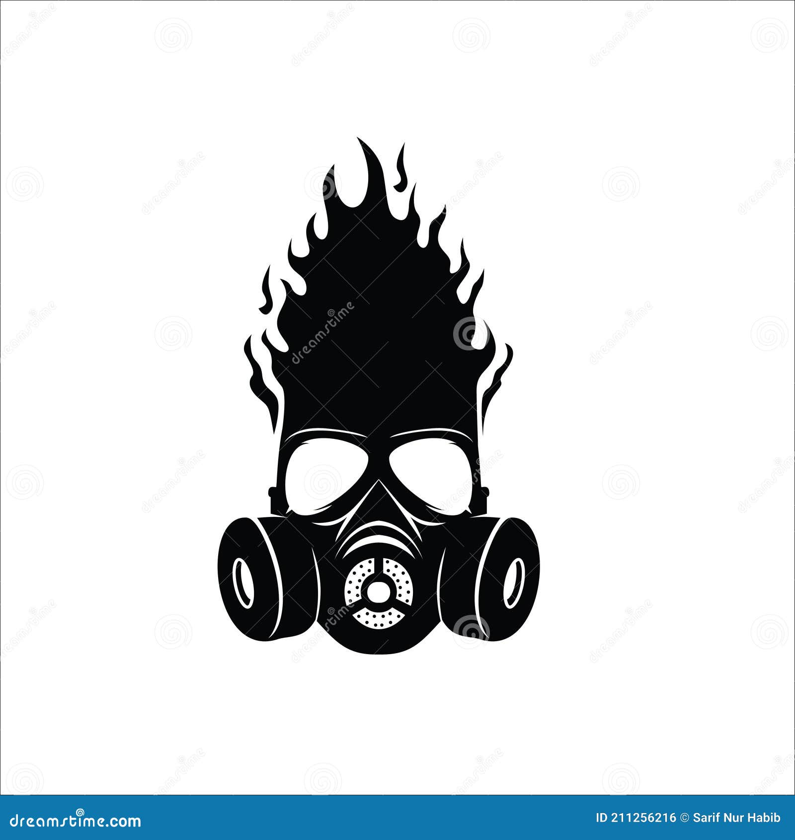 Mask Fire Silhouette Logo stock vector. Illustration of helmet - 211256216