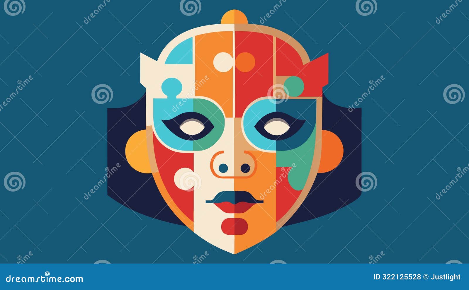 A Mask In The Form Of A Puzzle With Pieces Representing The Different ...